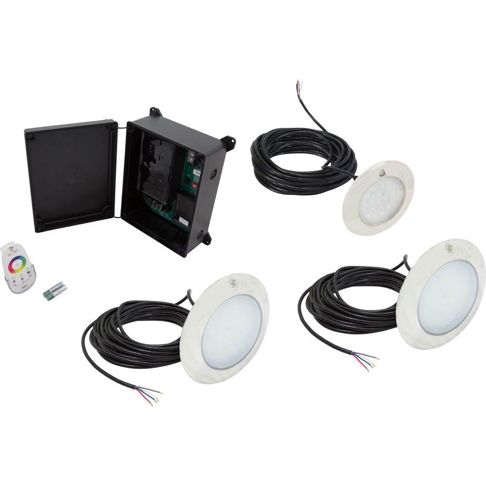 PAL EvenGlow Dual LED RGB PoolSpa Light Kit, 2 Pool 1 Spa, 80' Cord ...