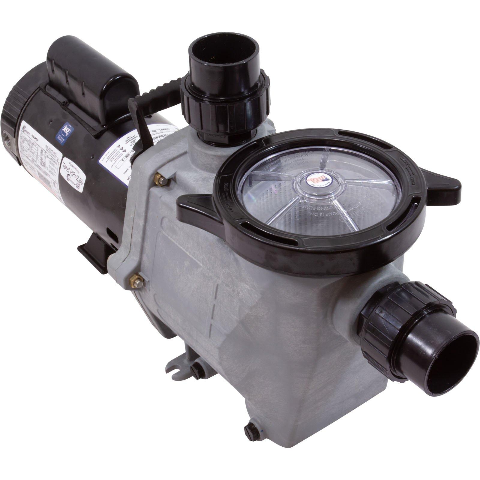 HYDRO-QUIP Pump,HQ, 2.0HP, 2SPD, 230V, Self Priming, W/trap, Center, 2 ...