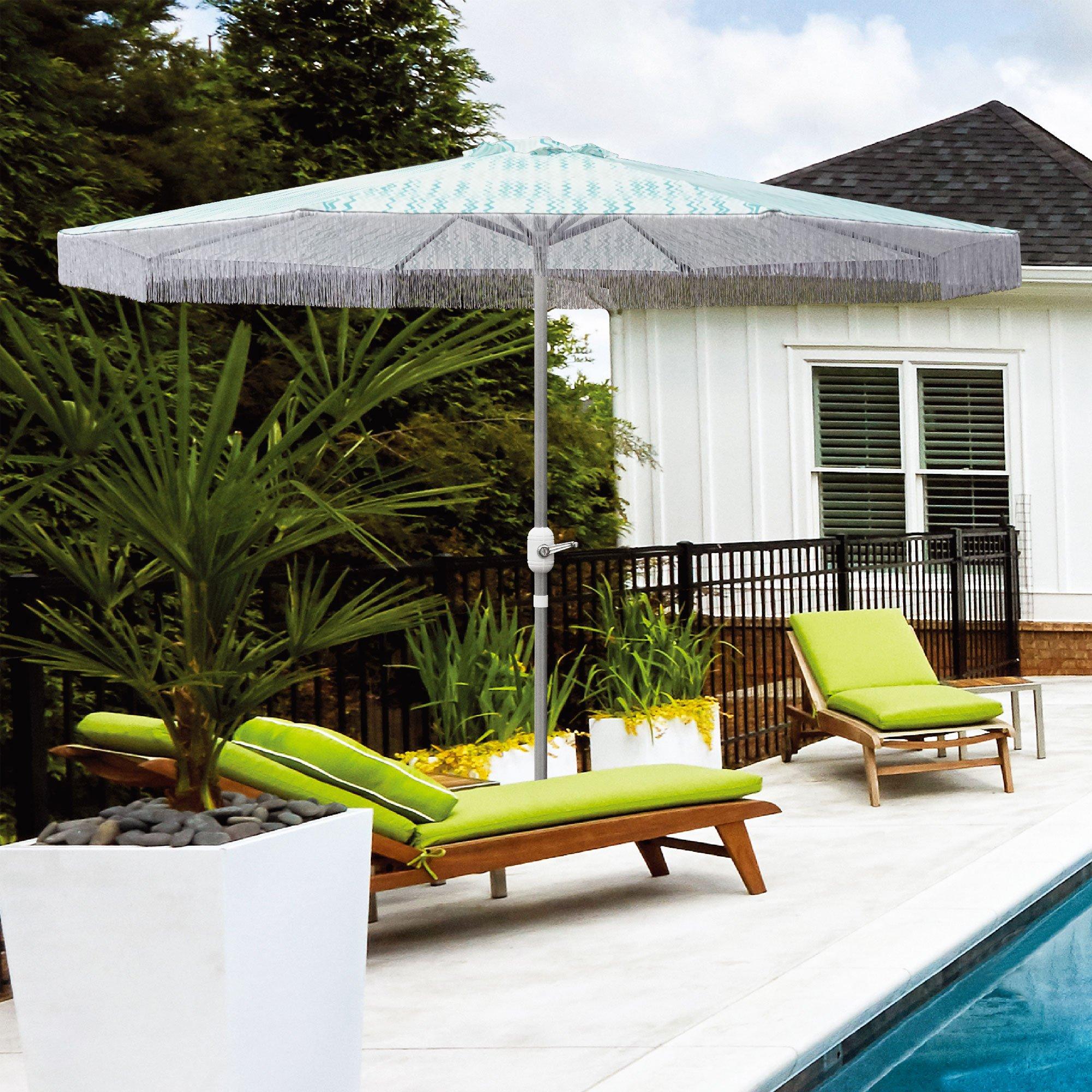 In The Swim Poolside Umbrella Shade – Outdoor UV-Resistant Patio ...