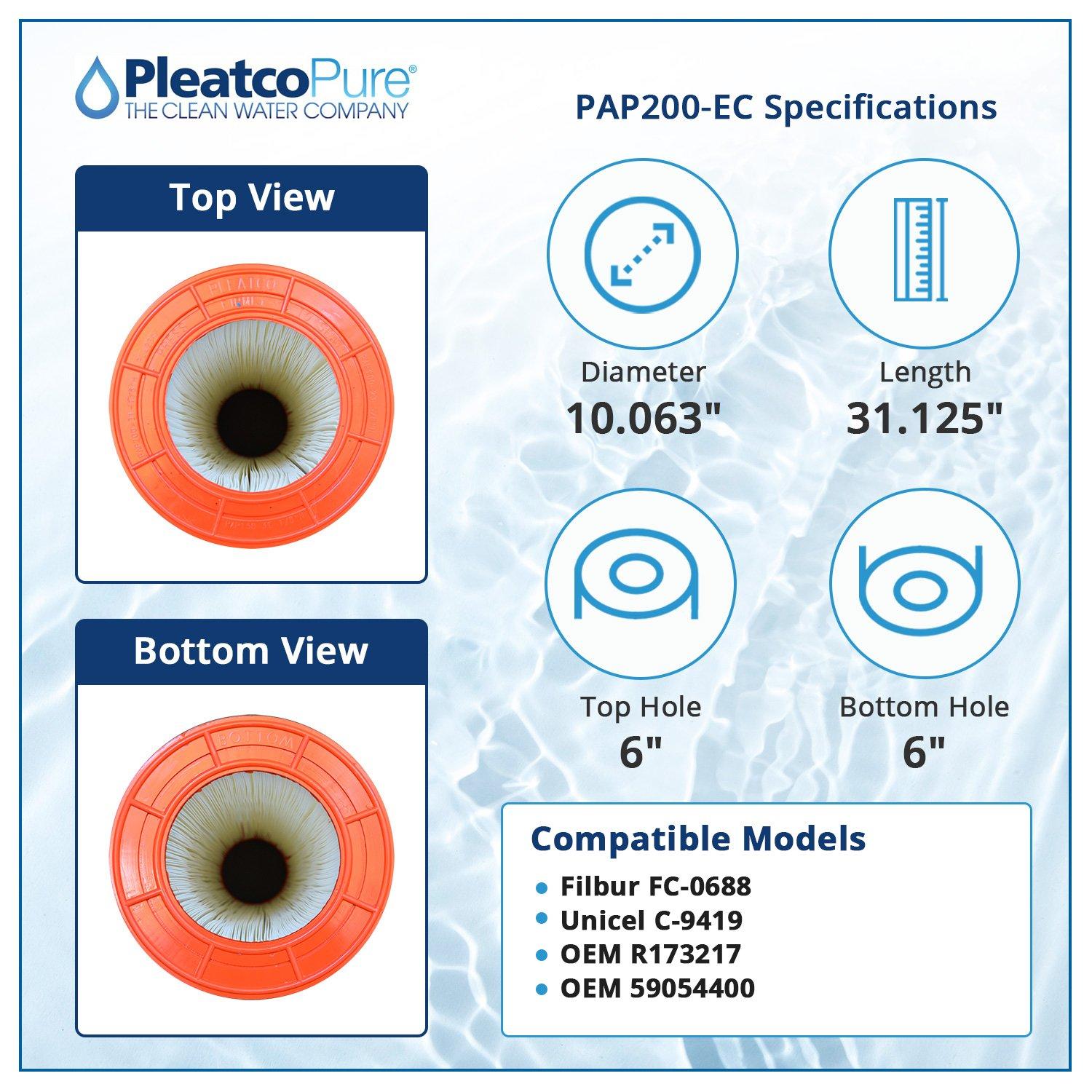 Pleatco PAP200-EC Pool Filter Cartridge Replacement for Unicel: C-9419 ...