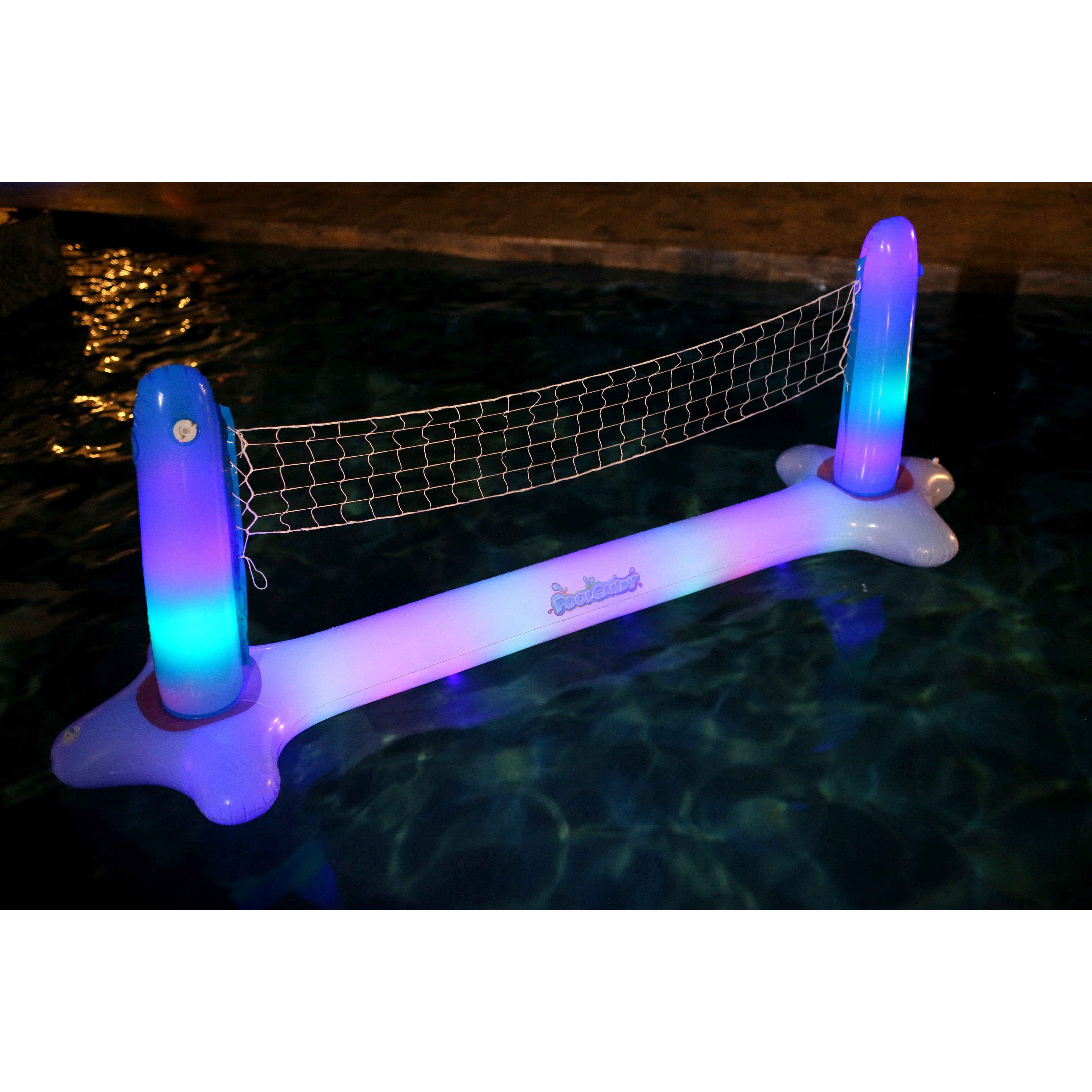 Pool Candy Floating LED Inflatable Pool Volleyball Set | Leslie's Pool ...