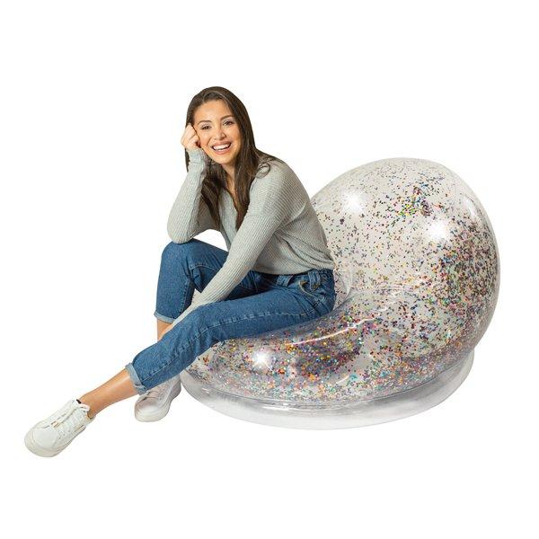 Pool Candy Multicolor Glitter Inflatable Chair | Leslie's Pool Supplies