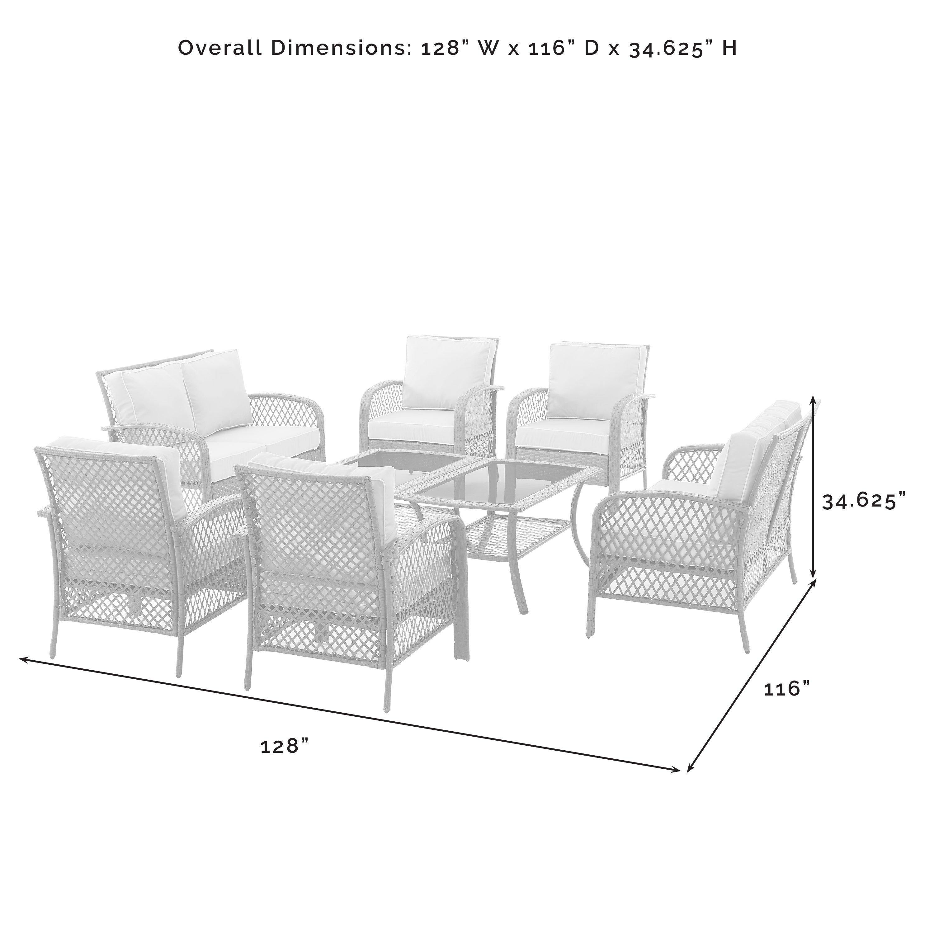 Crosley Tribeca 8 Piece Outdoor Wicker Conversation Set Driftwood