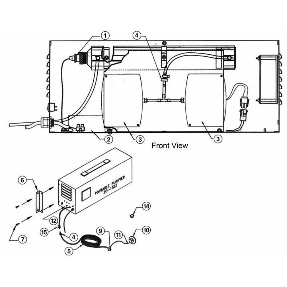 Del Ozone ZO-155T Ozonator Parts Breakdown | Leslie's Pool Supplies
