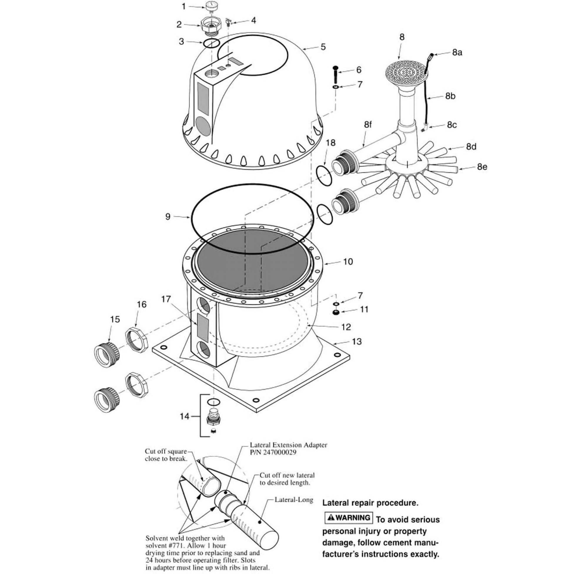 Sta-Rite High-Rate HRPB Filter Parts Breakdown | Leslie's Pool Supplies