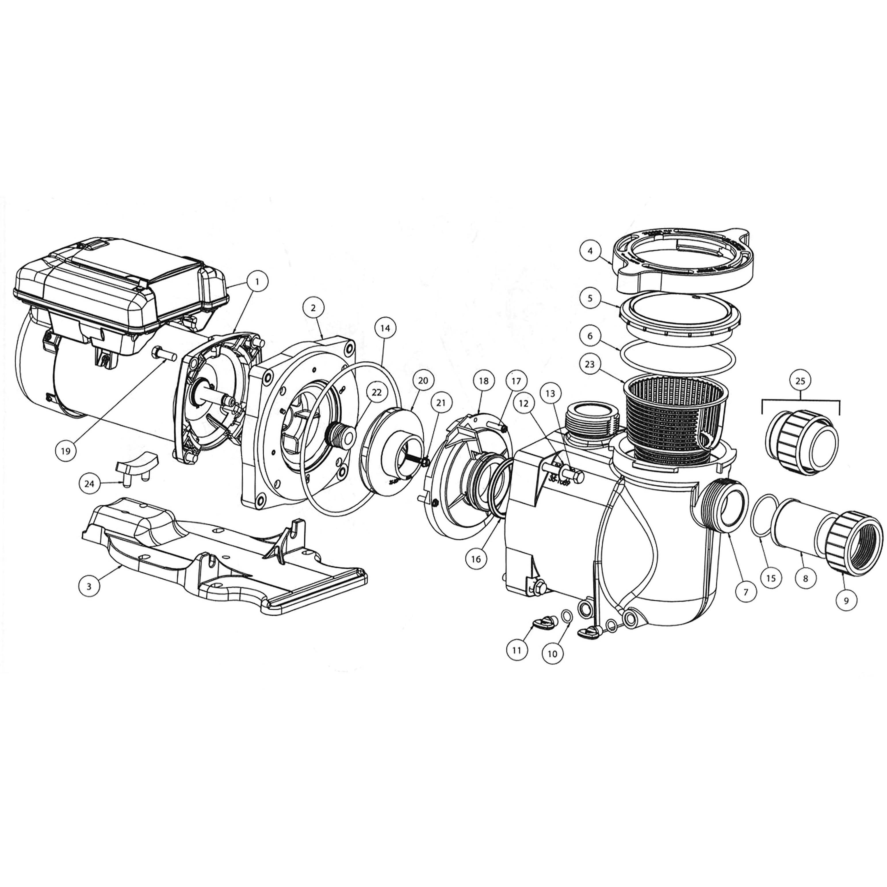 Pentair SuperMax VS Pump Part Schematic | Leslie's Pool Supplies