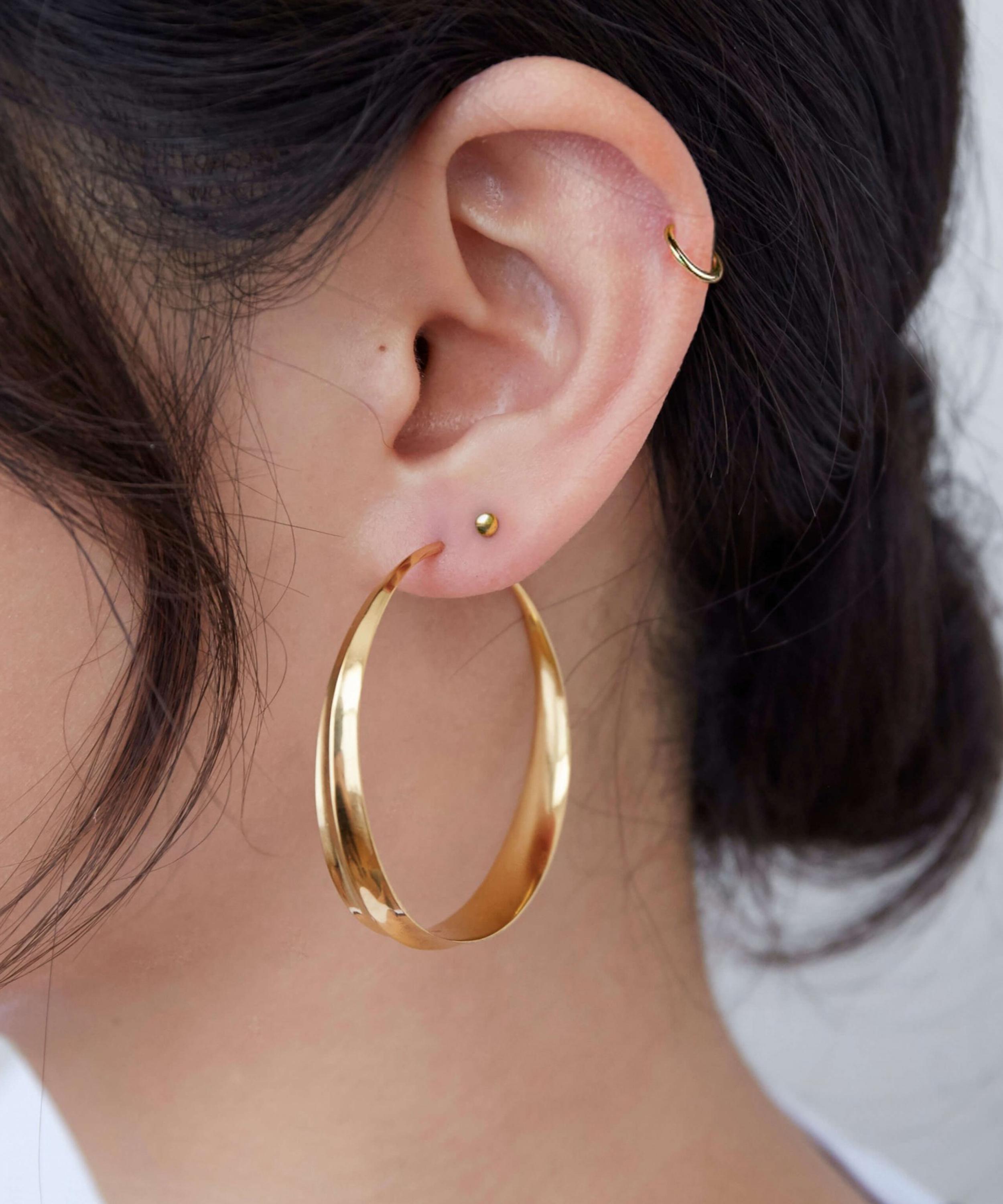 Dinny Hall Dinny Hall Gold Plated Lotus Large Hoop Earrings Liberty