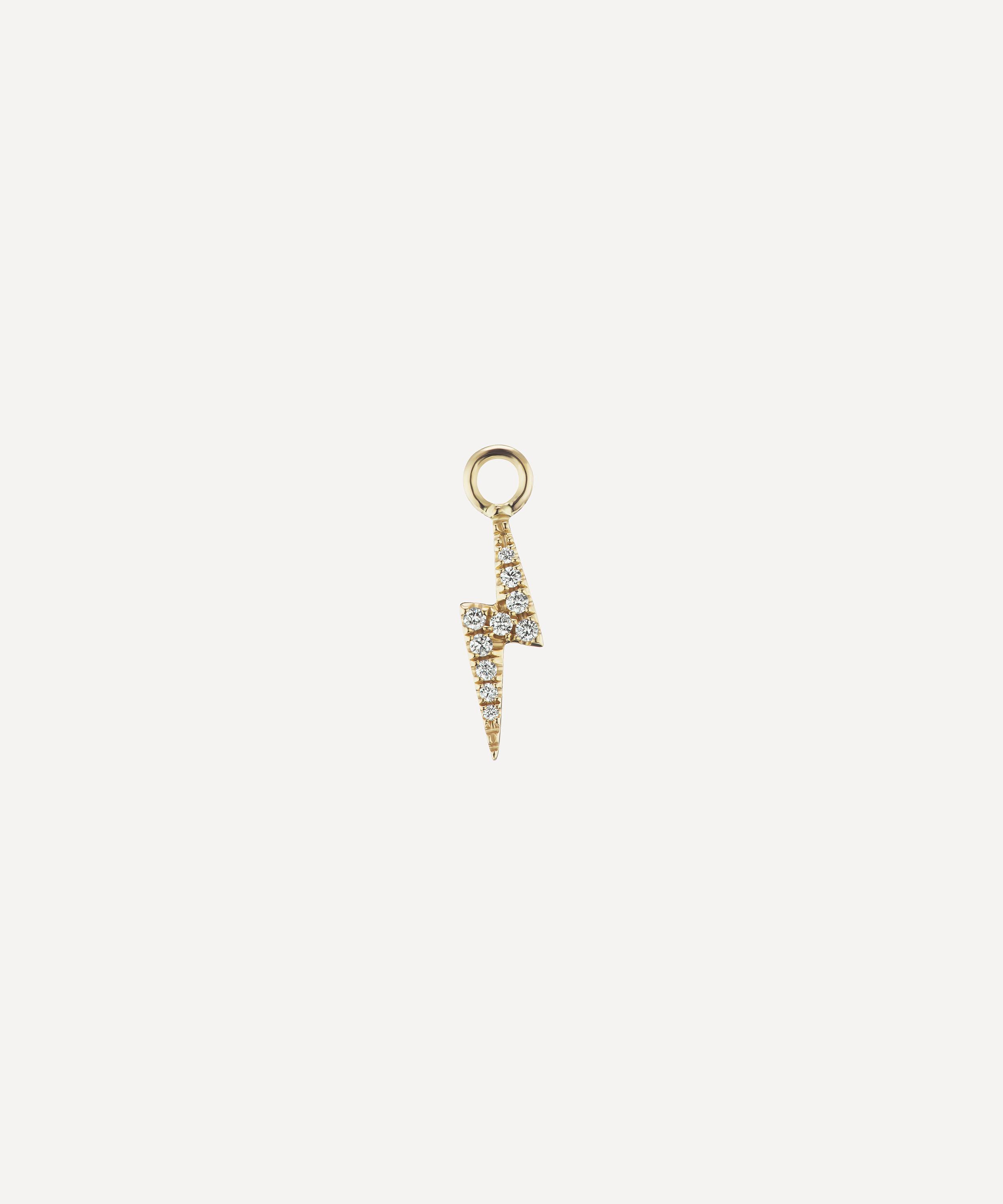 Maria Tash 18ct 11mm Diamond Lightning Bolt Charm | Liberty
