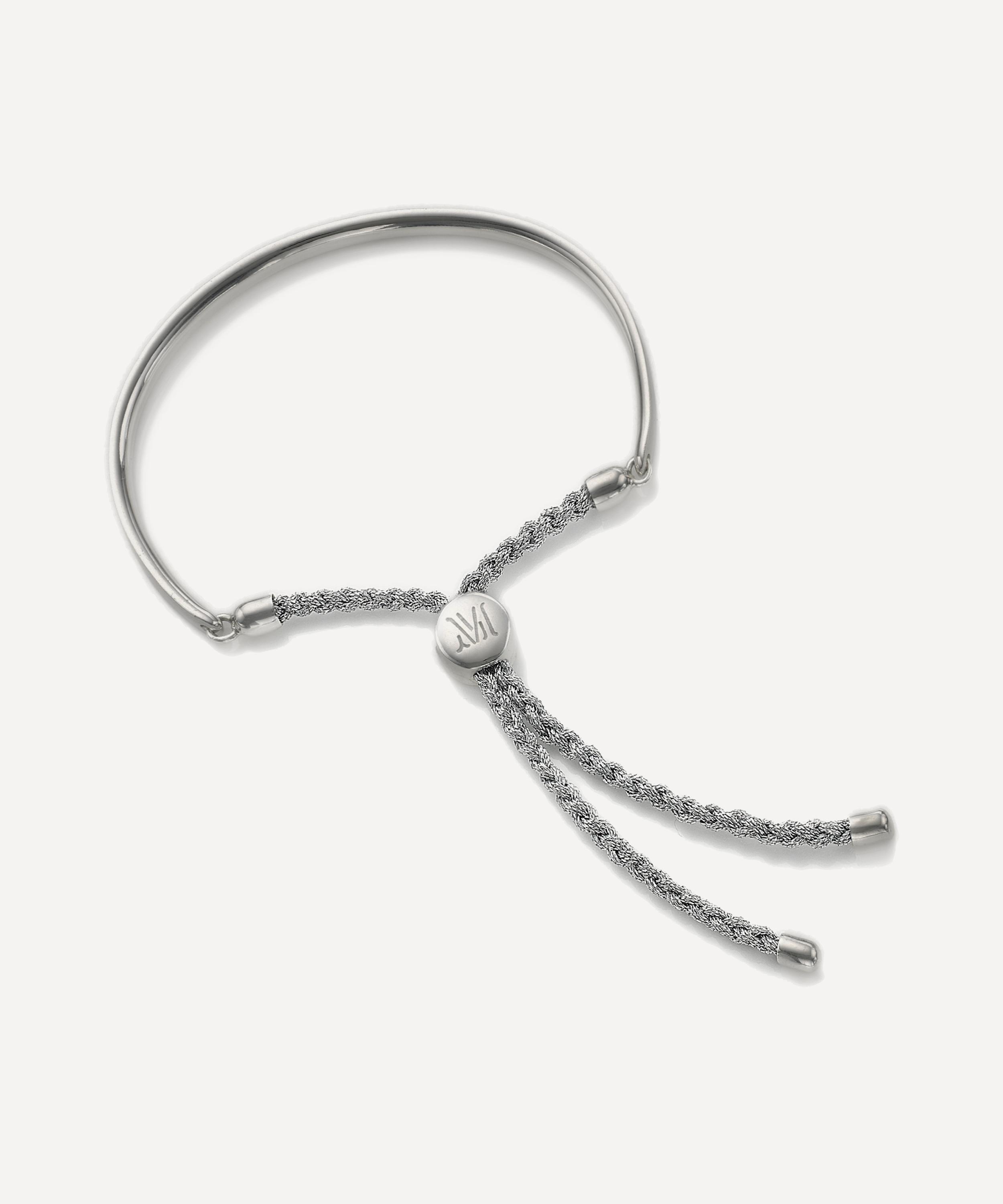 Monica Vinader Silver Fiji Cord Friendship Bracelet Liberty
