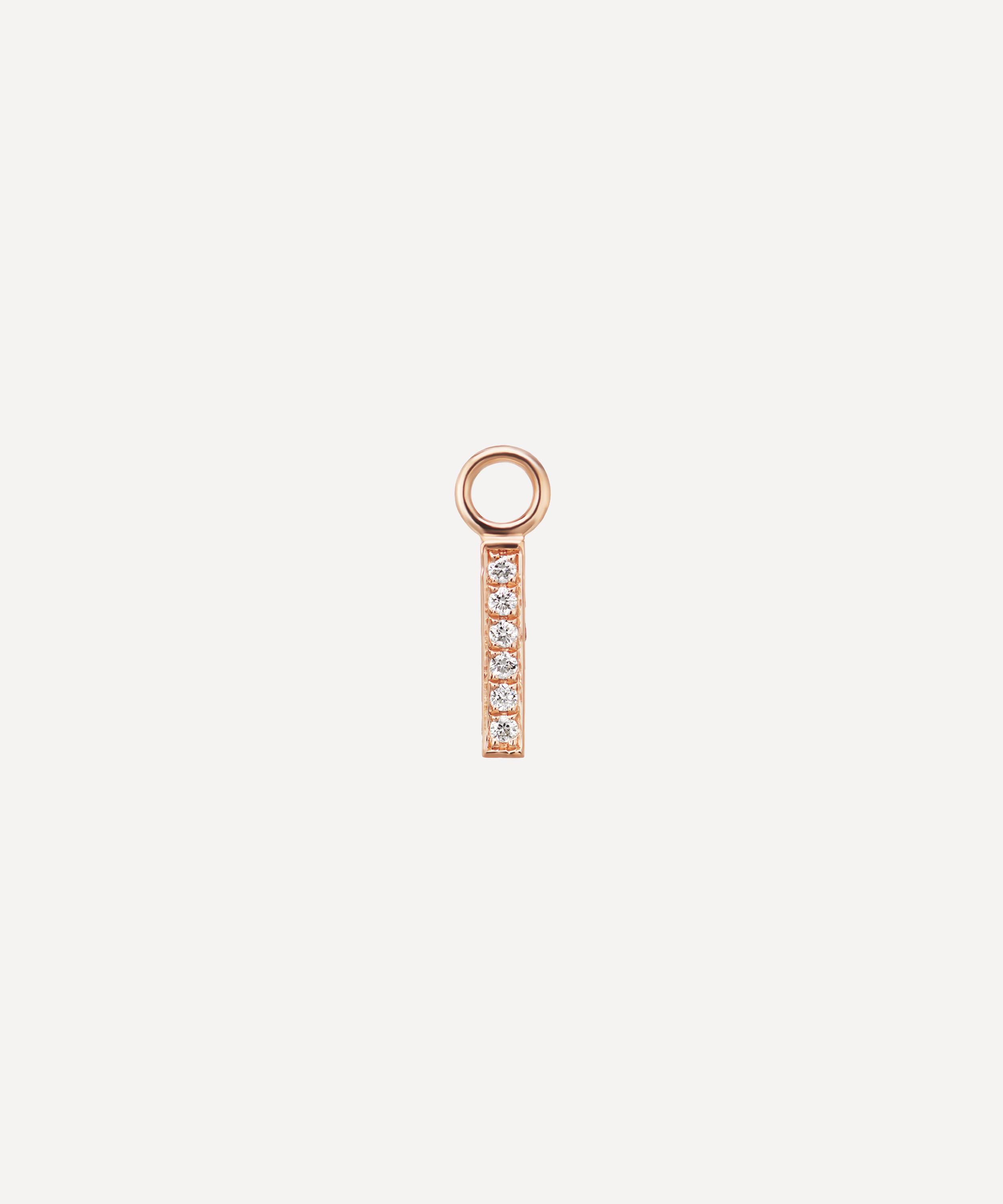Maria Tash 14ct 7mm Diamond Pave Square Bar Charm | Liberty