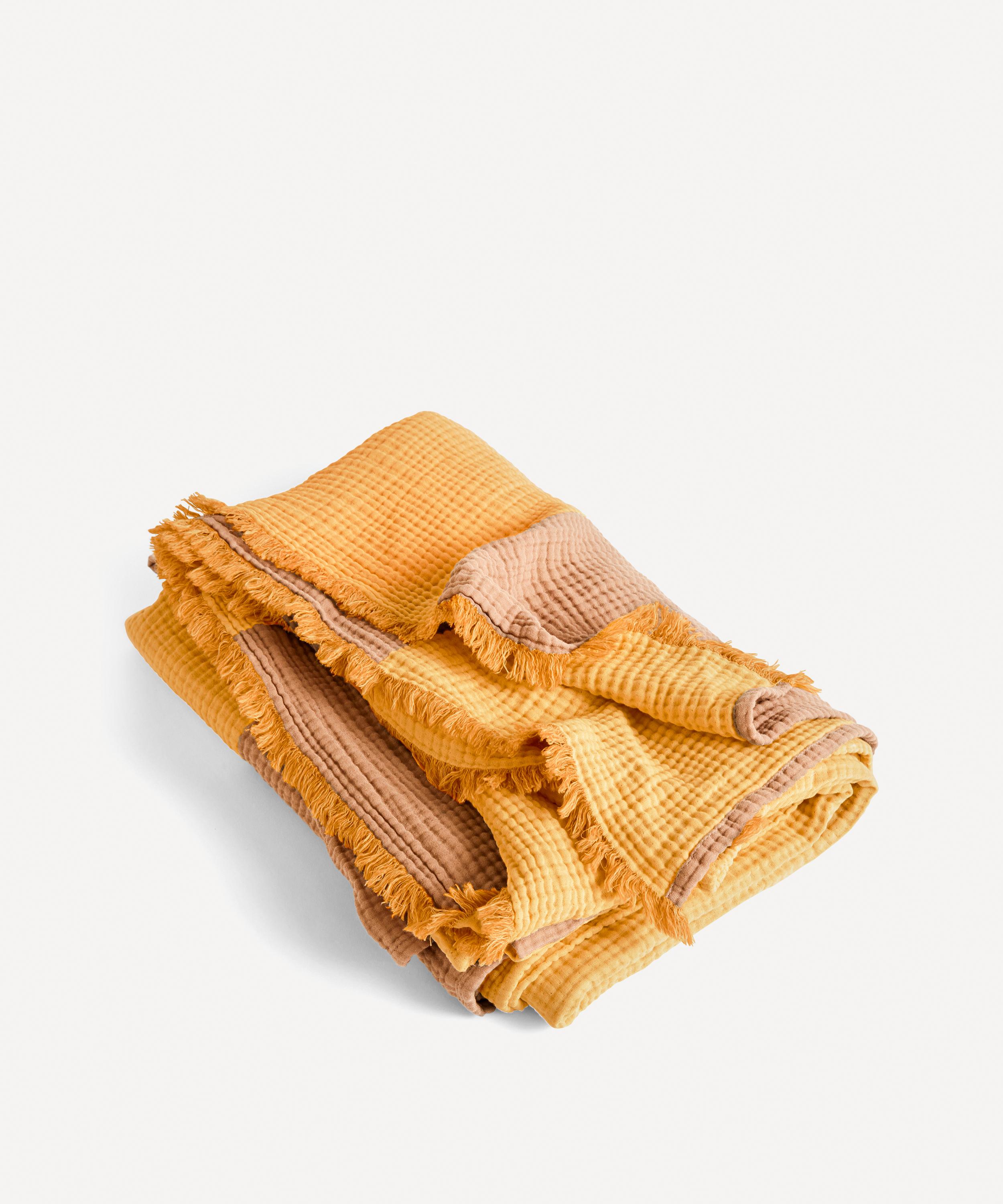 Hay Crinkle Stripe Plaid Blanket | Liberty