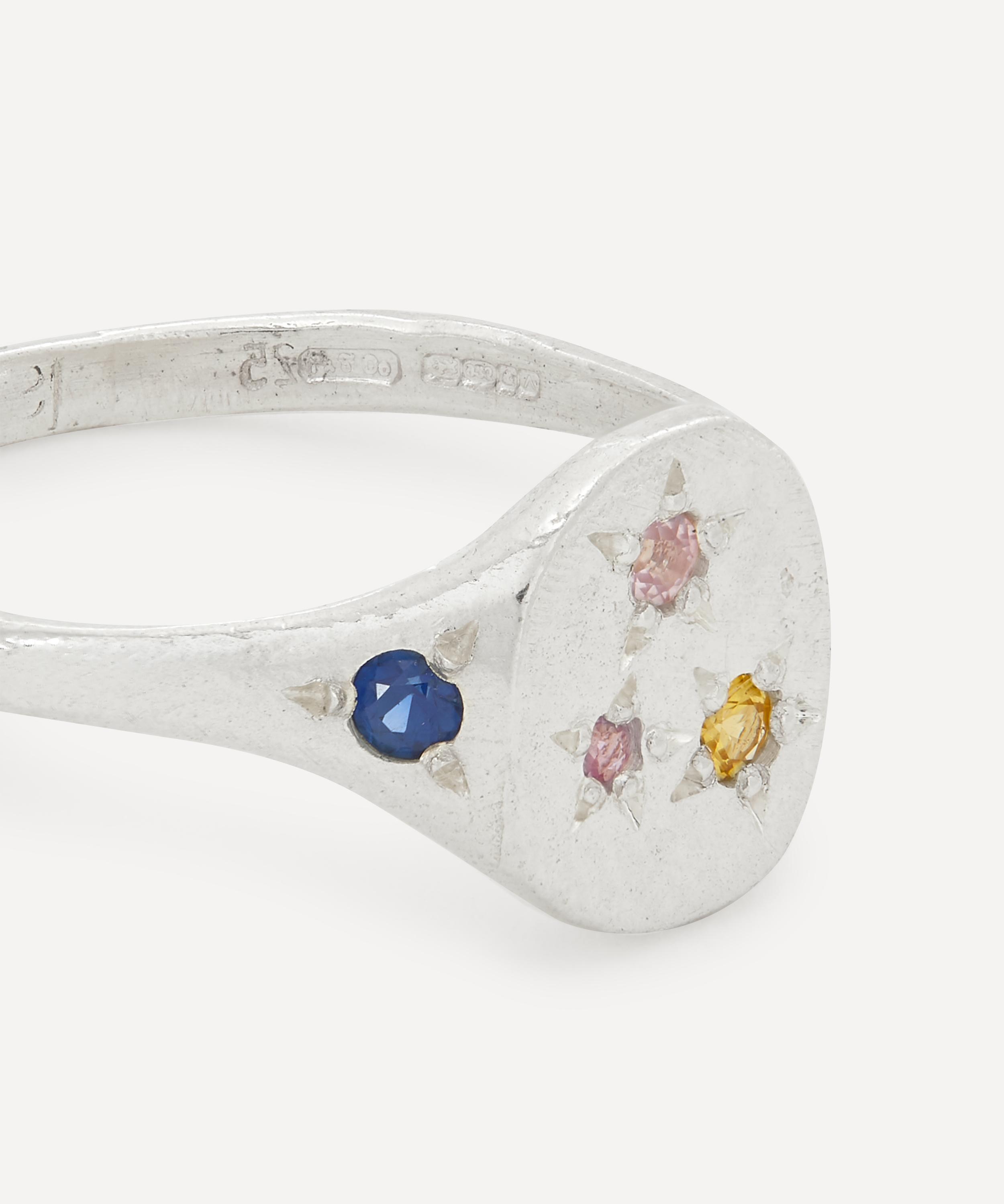 Seb Brown Silver Tiny Neapolitan Multi-Stone Signet Ring | Liberty