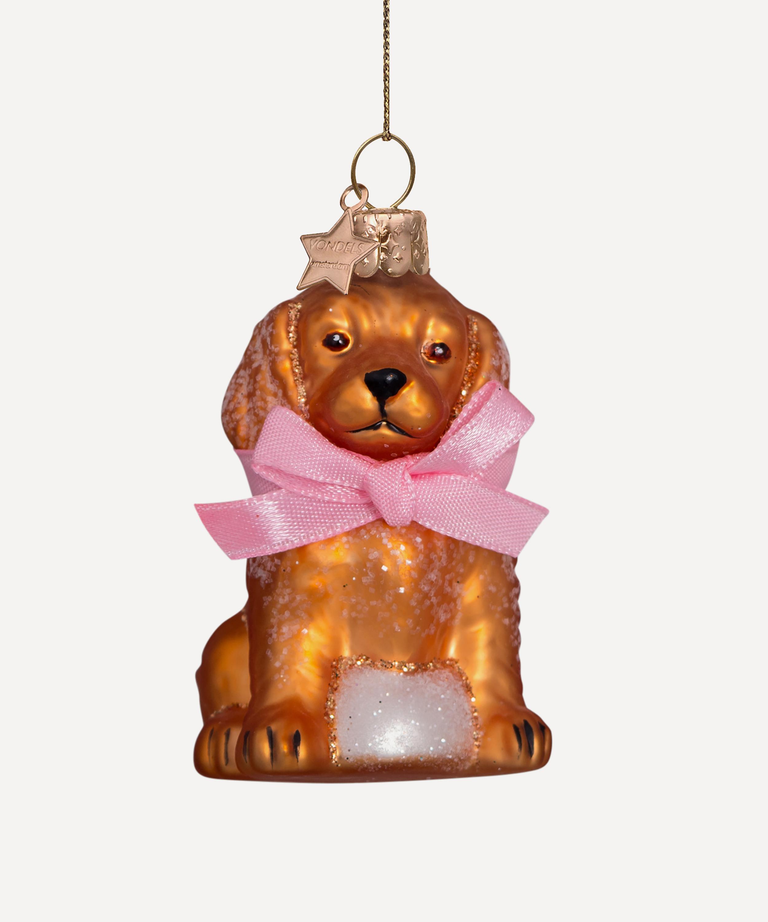 Christmas Glass Blonde Labradoodle Ornament | Liberty
