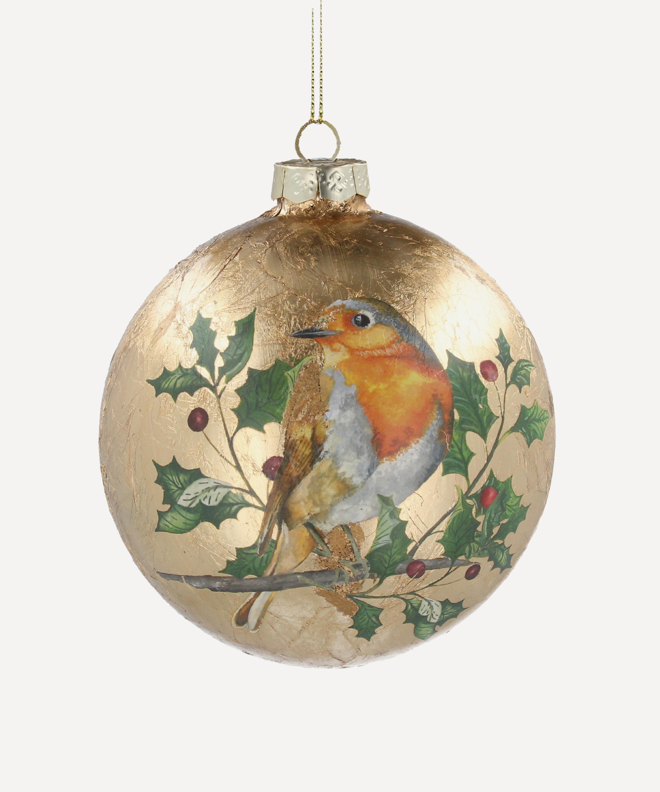 Christmas Glass Antique Robin Bauble | Liberty