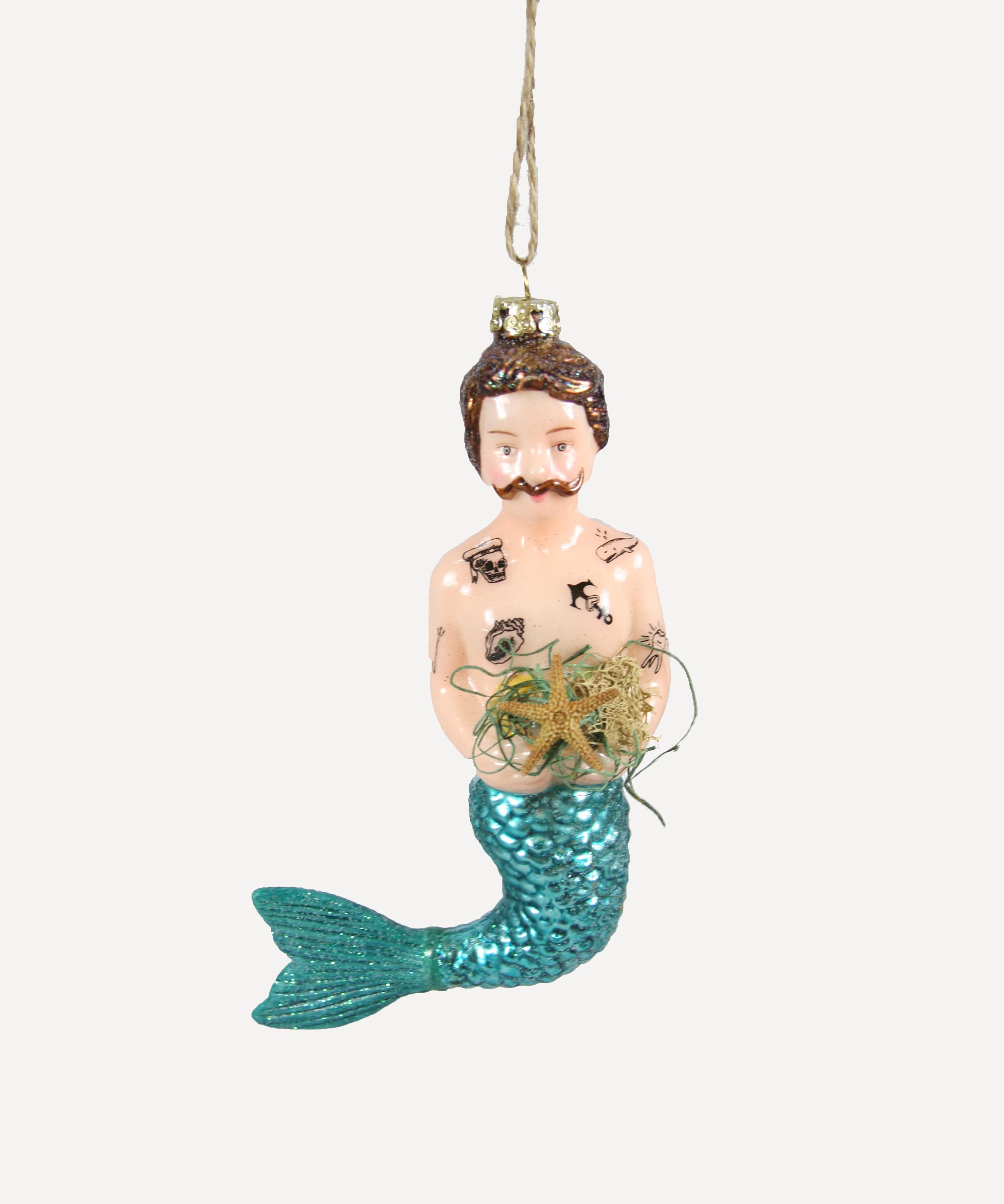 Christmas Merman Glass Tree Ornament | Liberty