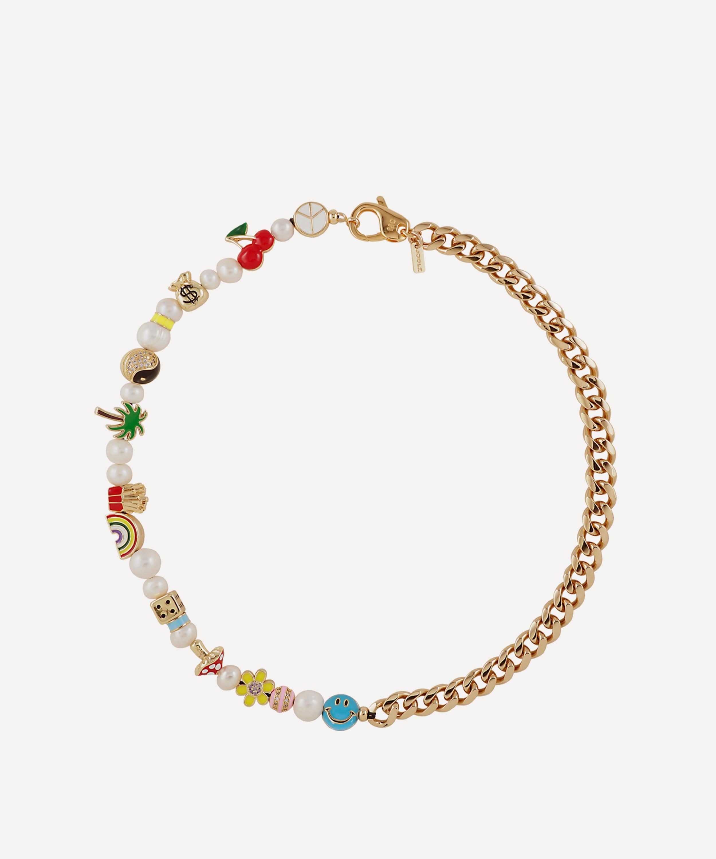 Martha Calvo 14ct Gold-Plated Showstopper Half Chain and Charms ...