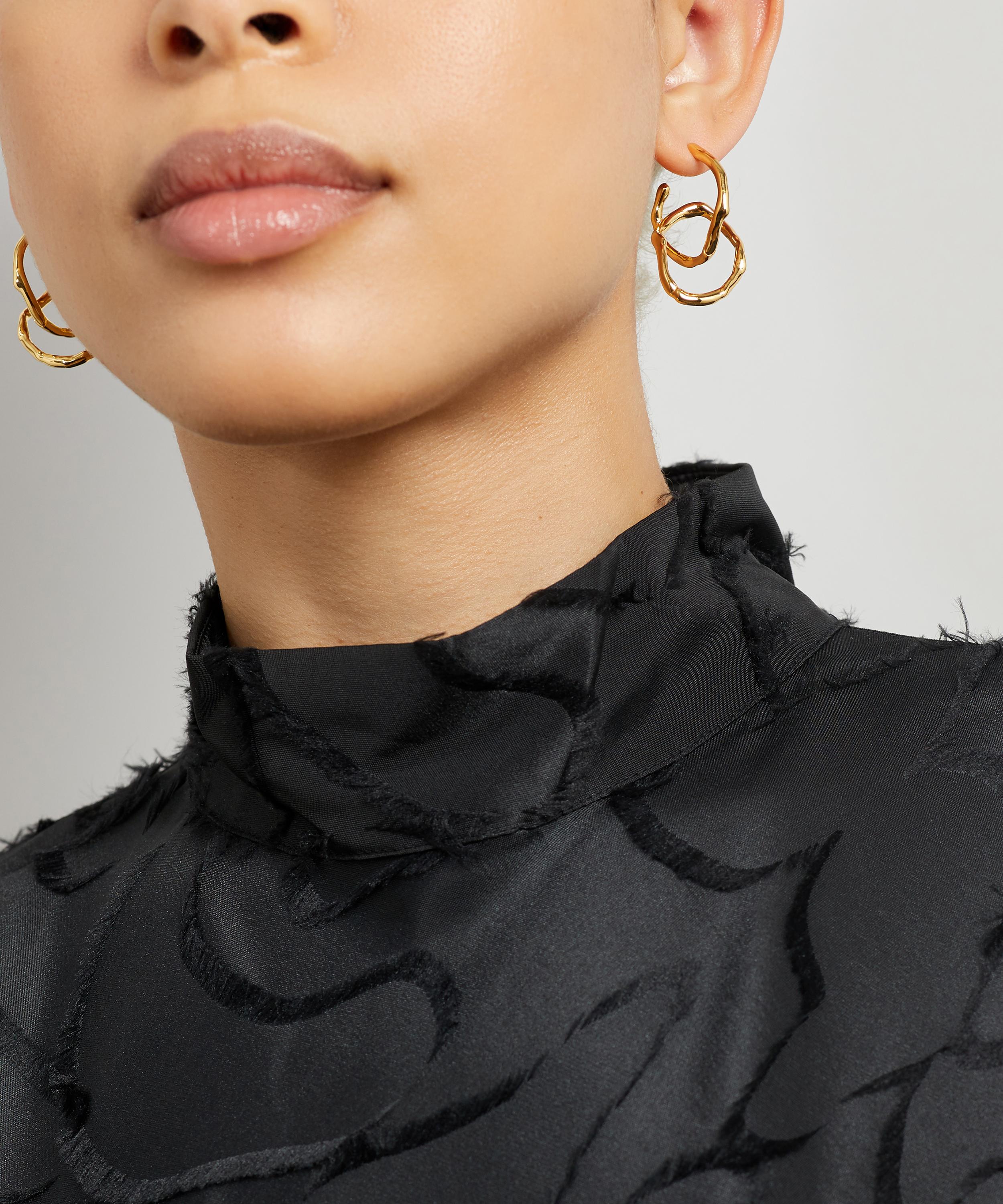 Alexis Bittar 14ct Gold-Plated Twisted Interlock Hoop Earrings | Liberty