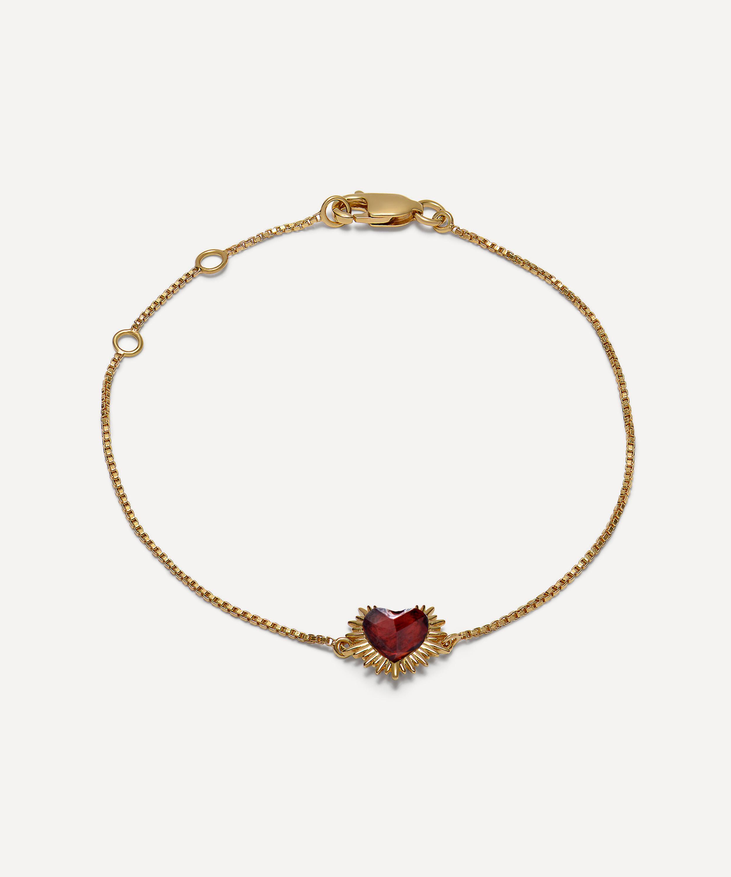 Rachel Jackson 22ct Gold-Plated Electric Love Mini Garnet Heart ...