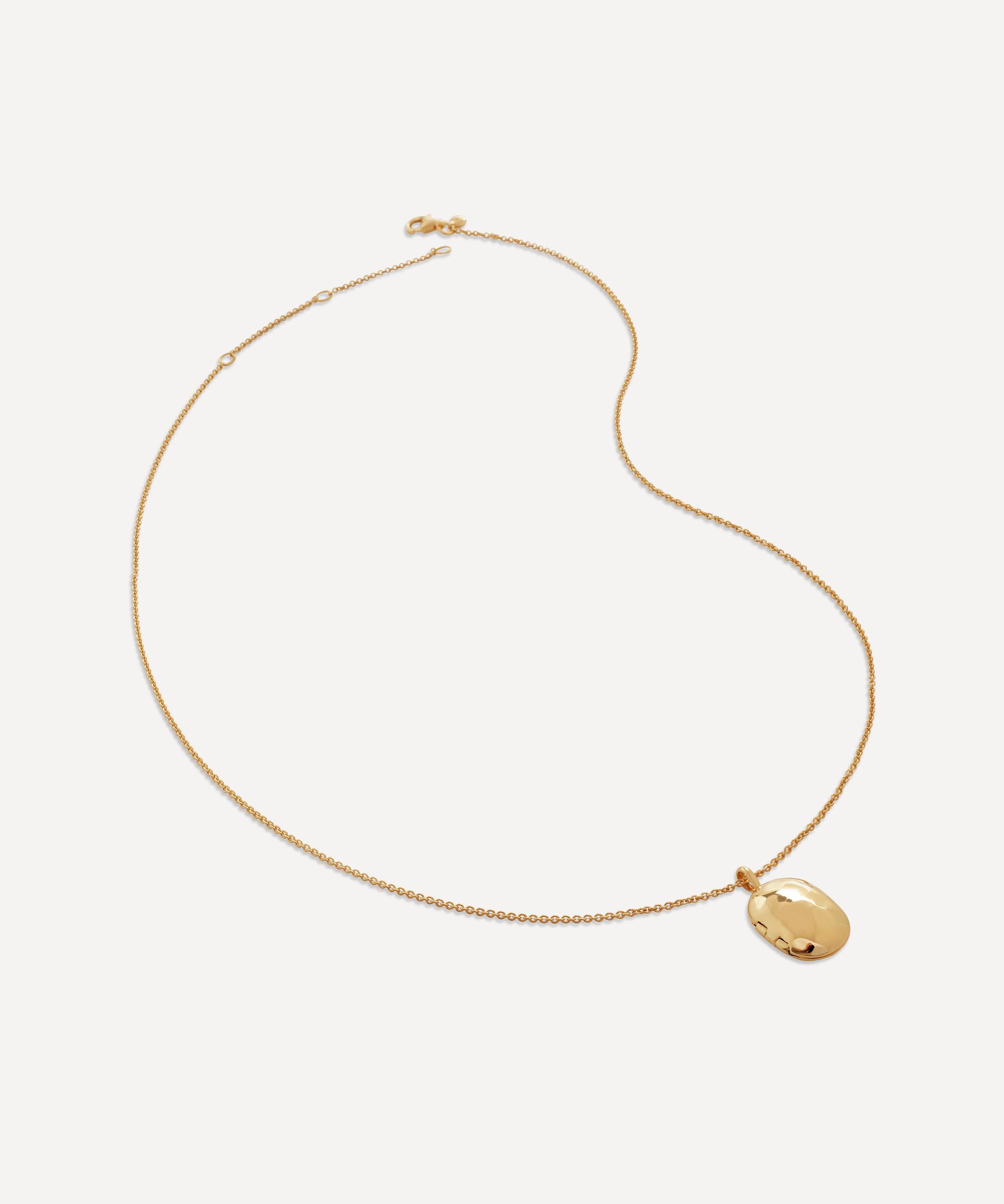 Monica Vinader 18ct Gold Plated Vermeil Sterling Silver ID Mini Locket ...