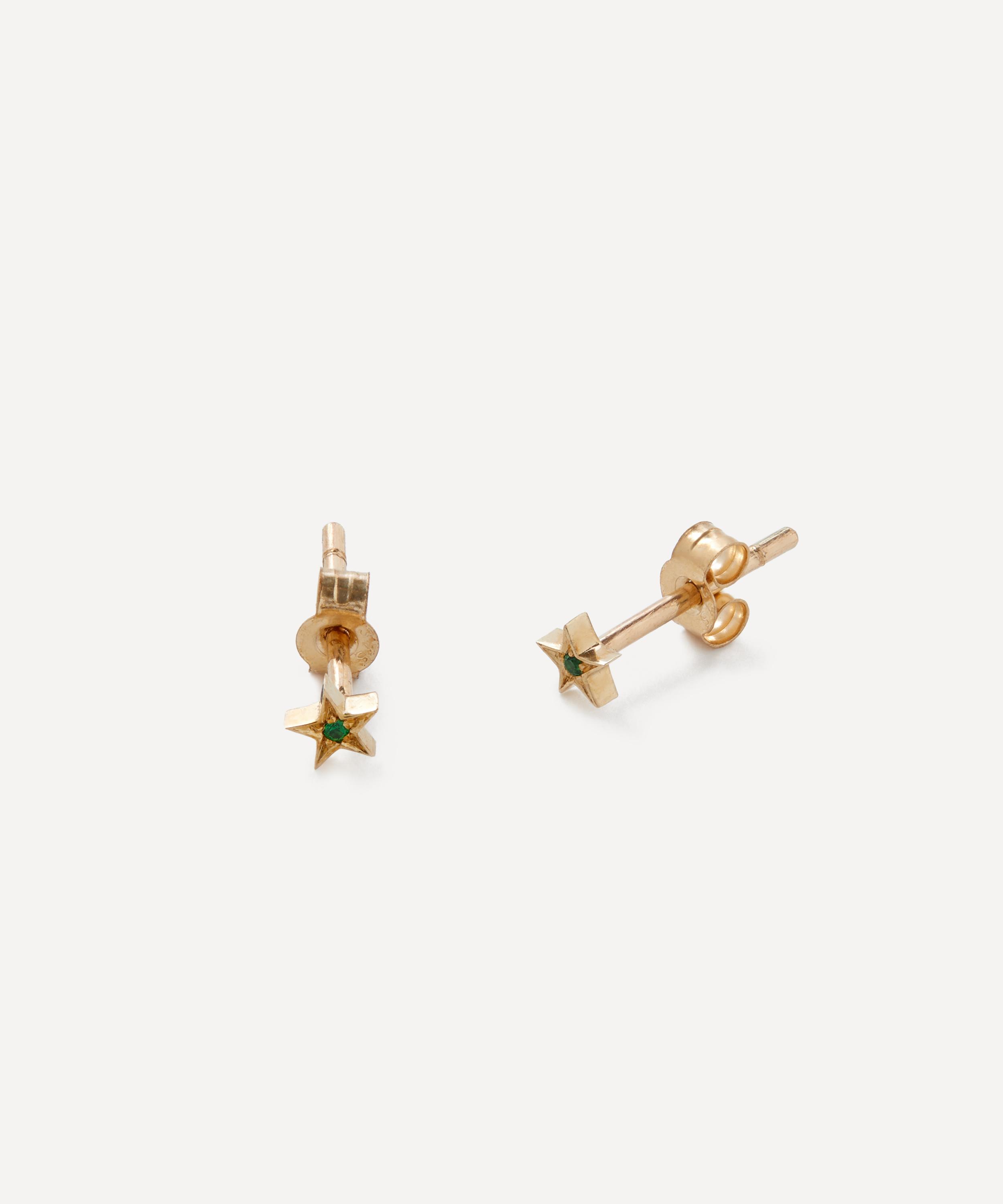 Balint Samad 9ct Gold Altair Tsavorite Star Stud Earrings Liberty