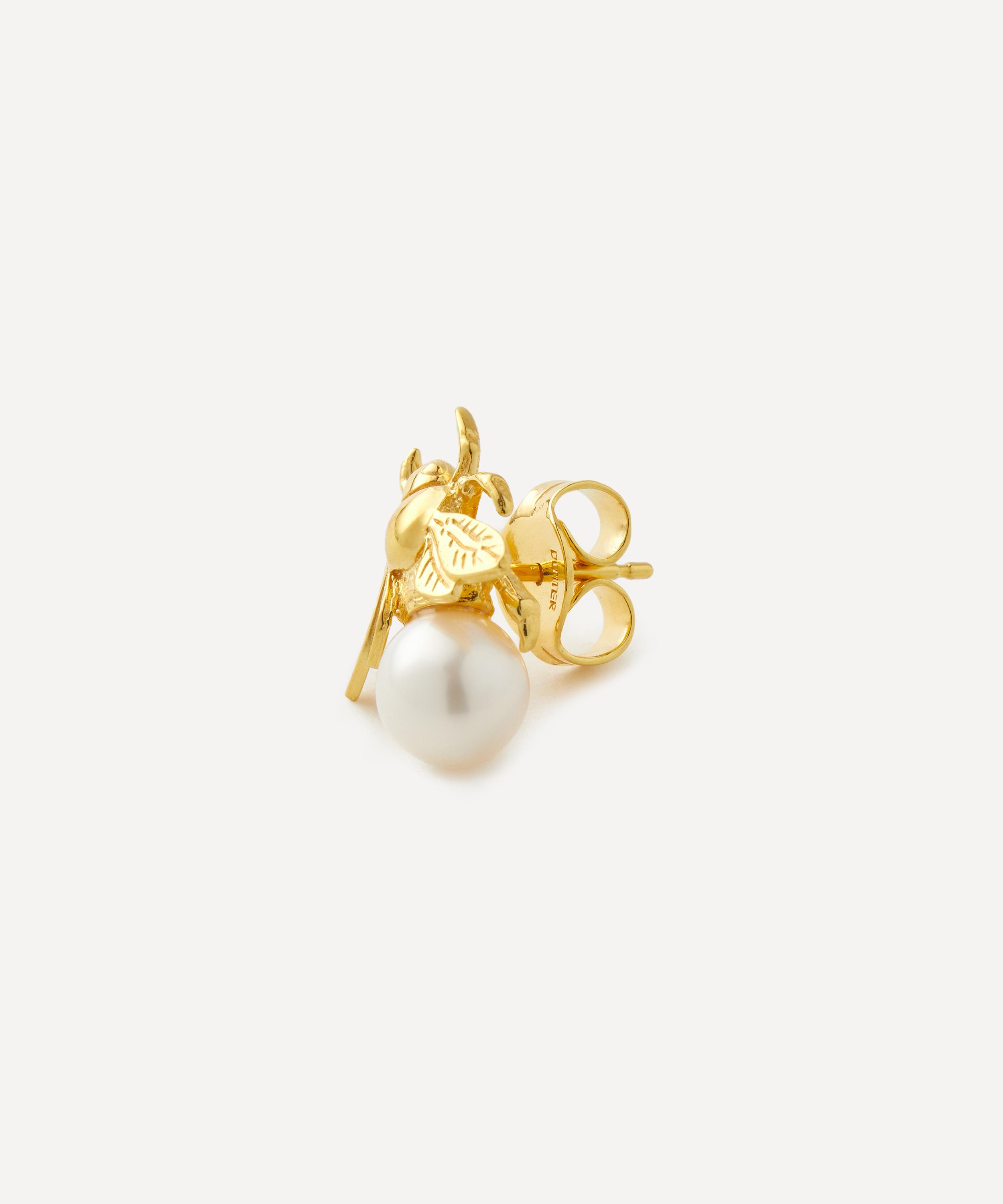 Maria Nilsdotter 18ct Gold-Plated Bumblebee Pearl Stud Earring | Liberty