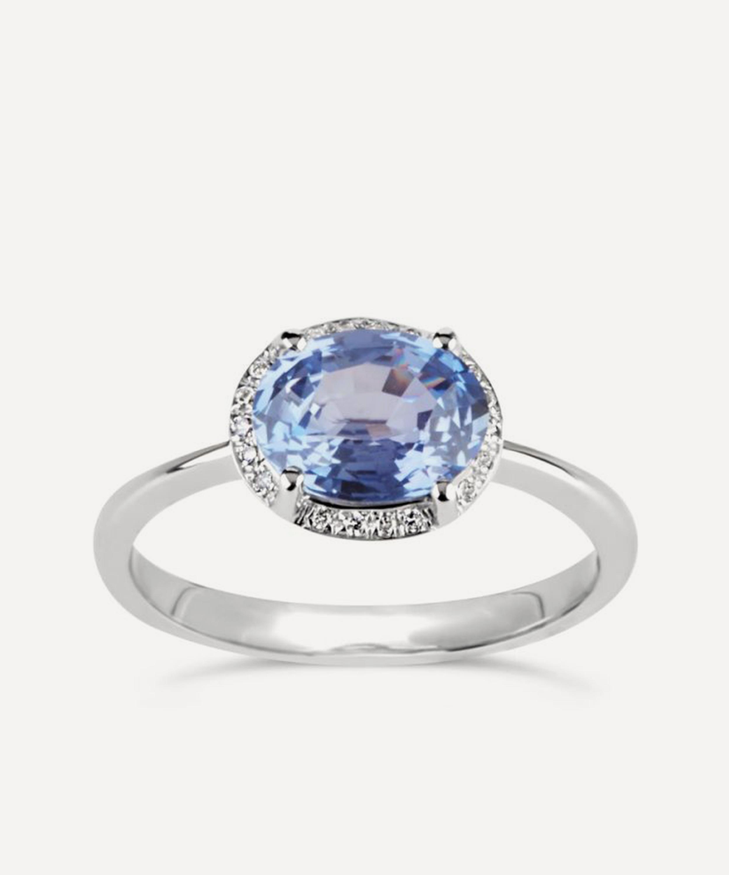Dinny Hall 18ct White Gold Mia Pale Cornflower Blue Sapphire and ...