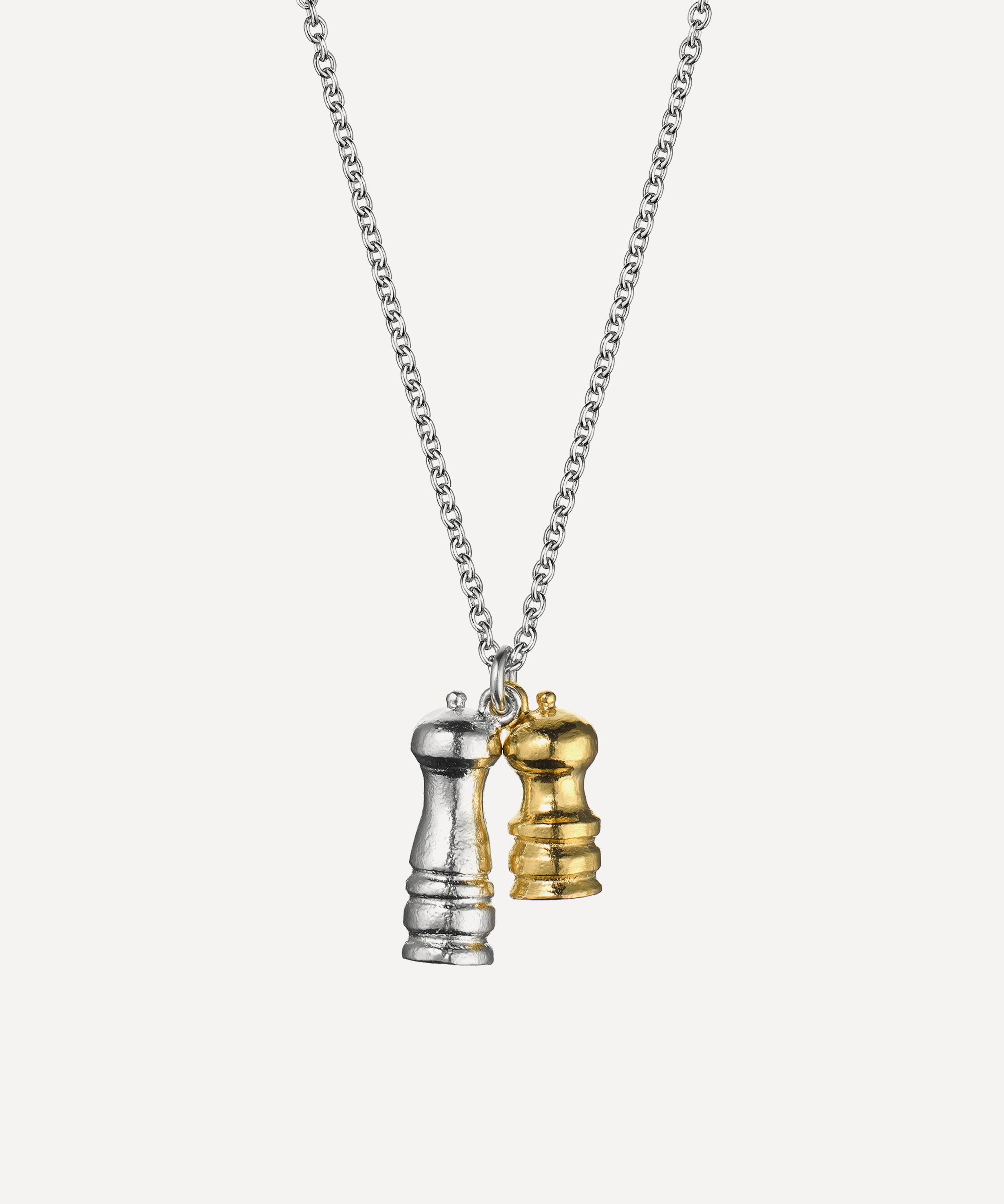 Alex Monroe Mixed Metal Salt and Pepper Mills Pendant Necklace Liberty