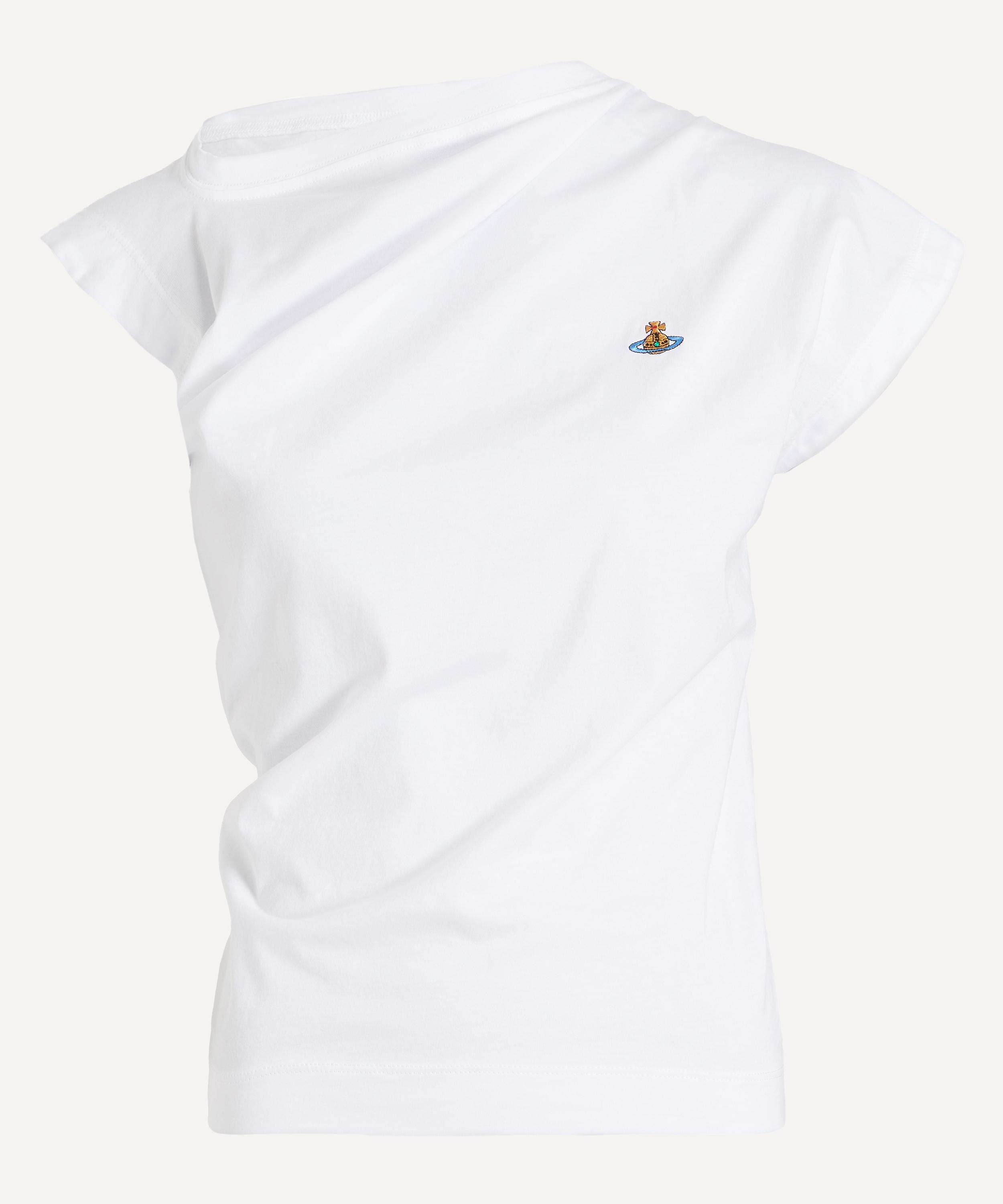 Vivienne Westwood Hebo Embroidered Logo White Cotton Top | Liberty