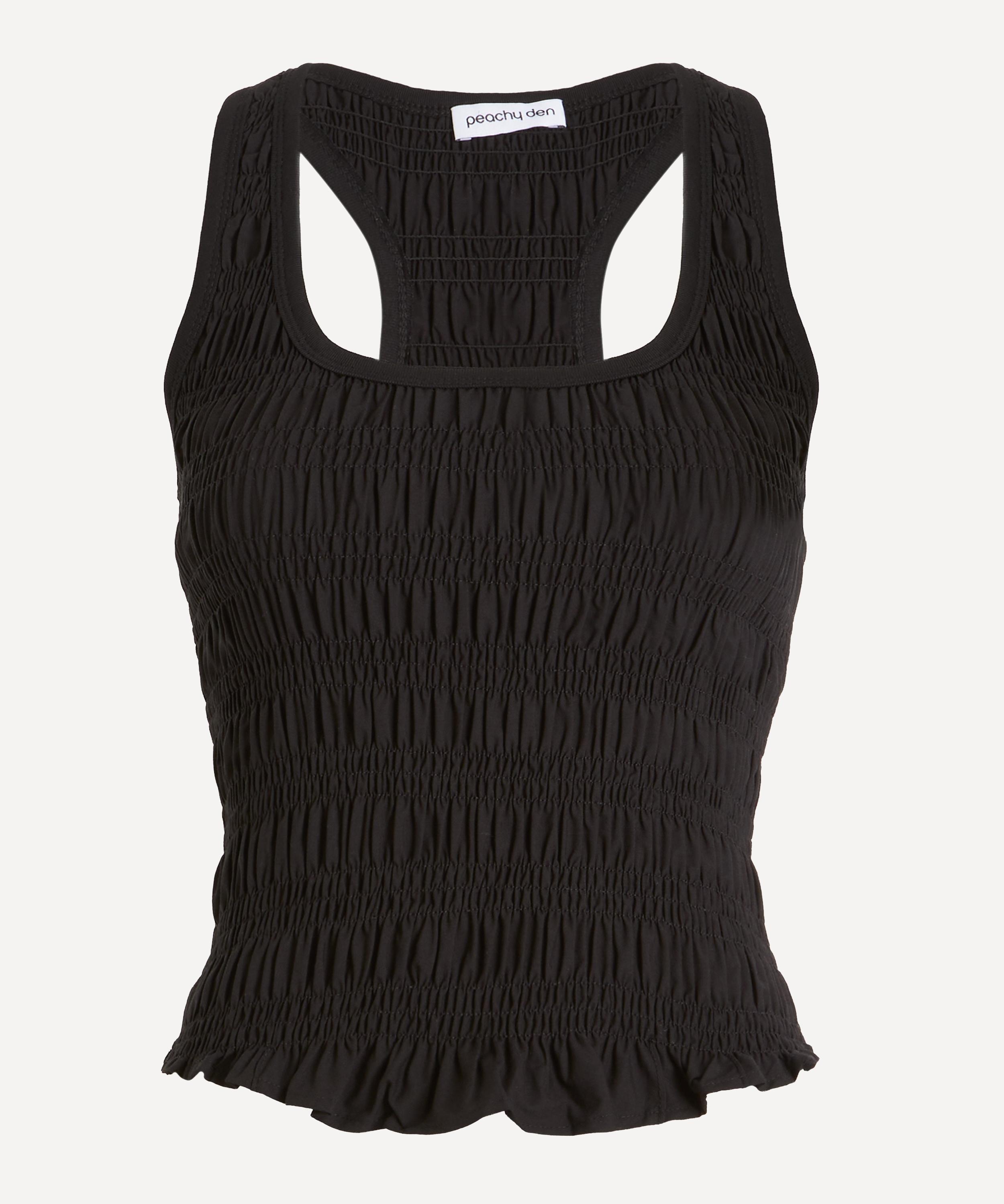 Peachy Den Deba Onyx Shirred Vest Top | Liberty