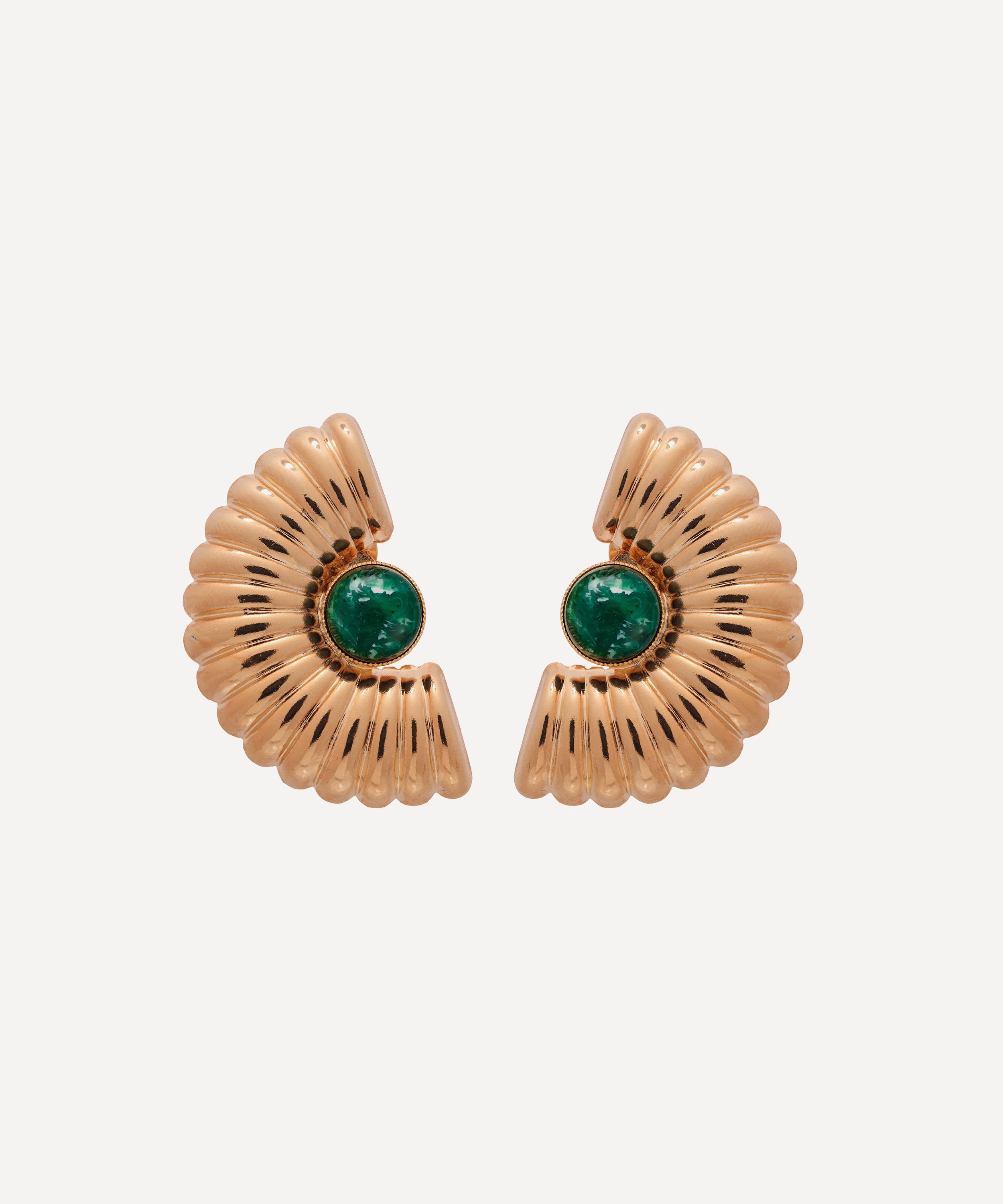 Anton Heunis Gold-Plated Omega Clasp Small Arch Gadrooned Earrings ...