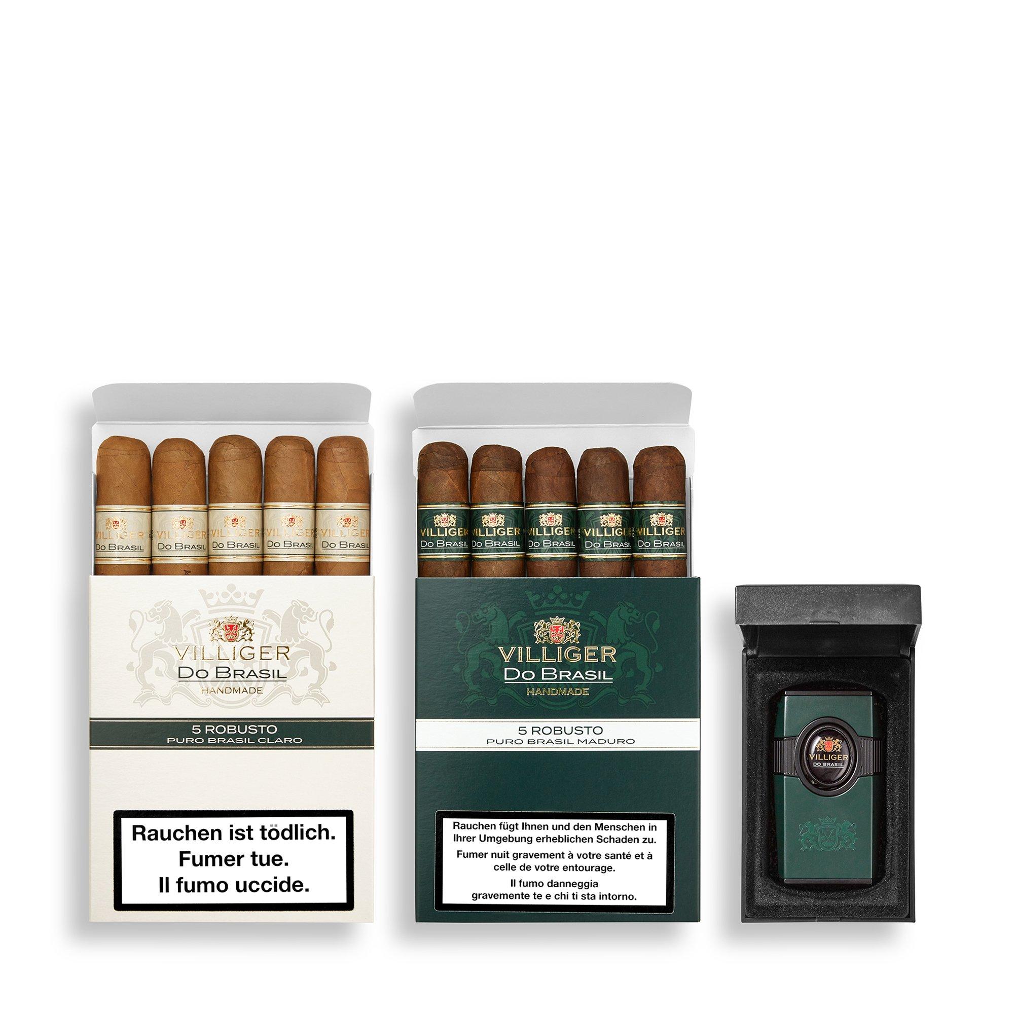 Villiger Do Brasil Claro + Maduro + Briquet à cigares, Brésil | acheter ...