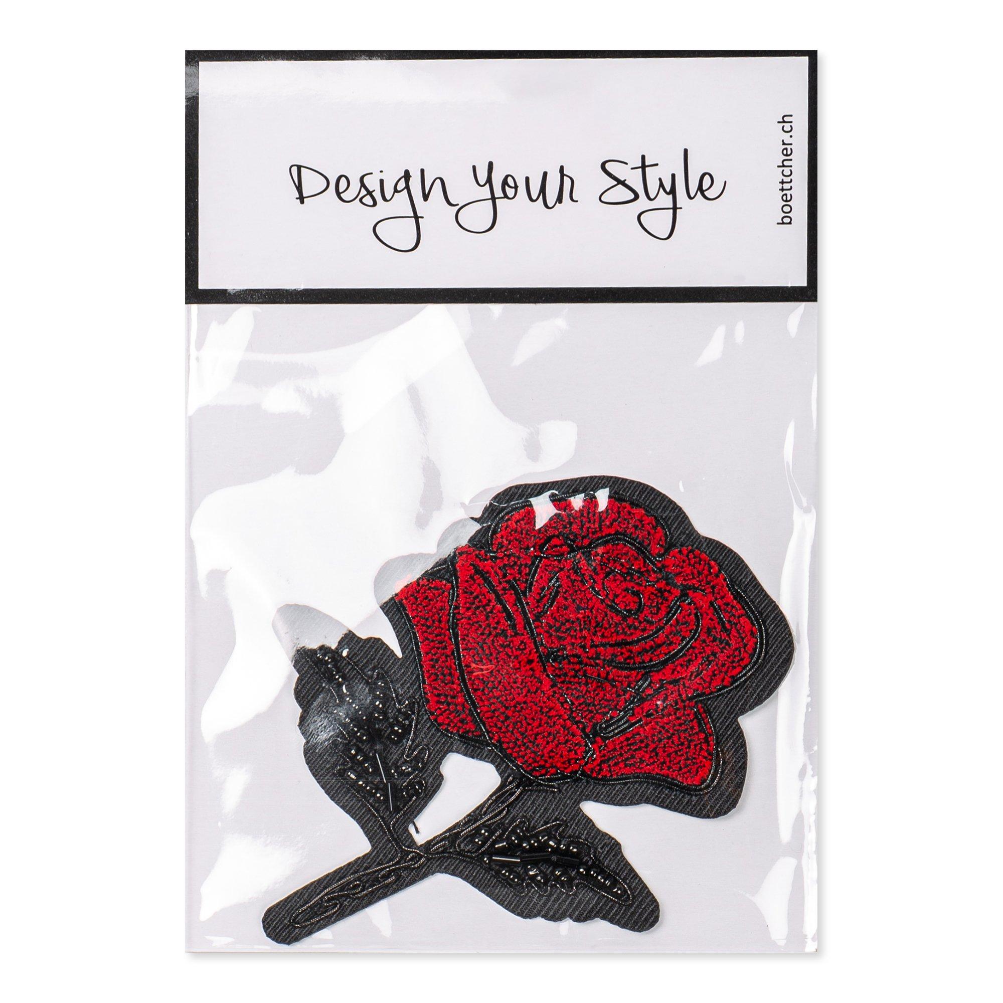 Boettcher Applikation Rose flauschig, mit Perlen | online kaufen - MANOR