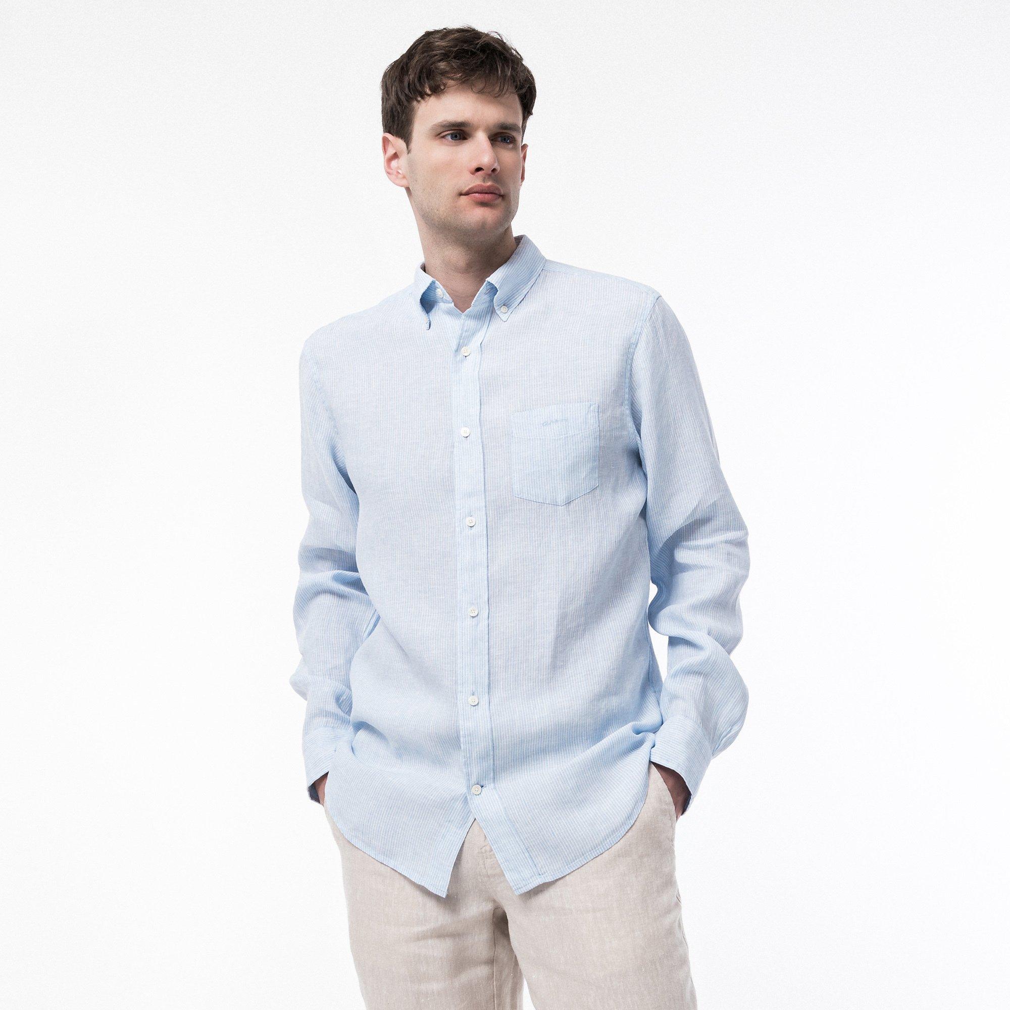 GANT REG LINEN STRIPE SHIRT Hemd, langarm | online kaufen - MANOR