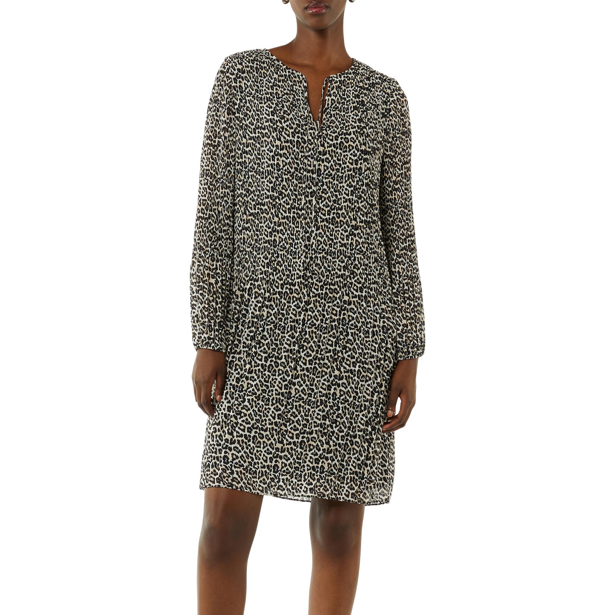 Comma Plissiertes Chiffon Leopard Print Kleid | online kaufen - MANOR