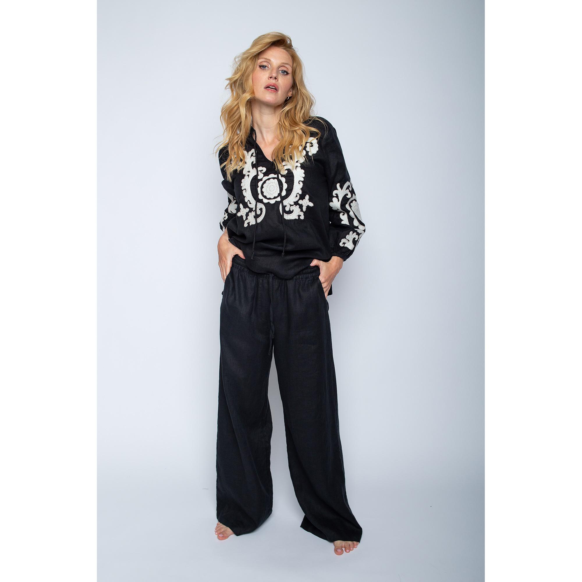 Emily van den Bergh Pantalon en lin, long | acheter en ligne - MANOR