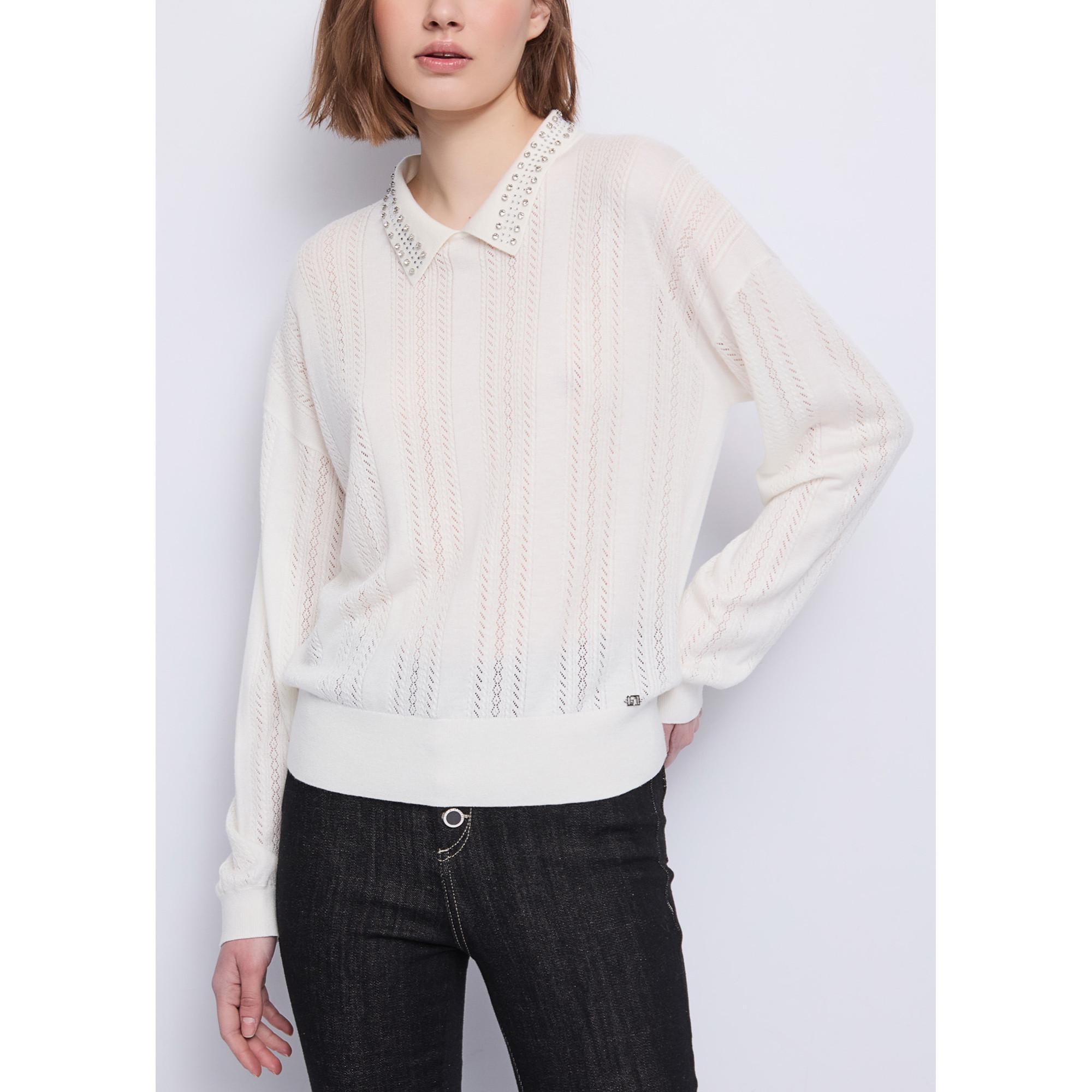GAUDI Pullover mit Strass Hemdkragen | online kaufen - MANOR