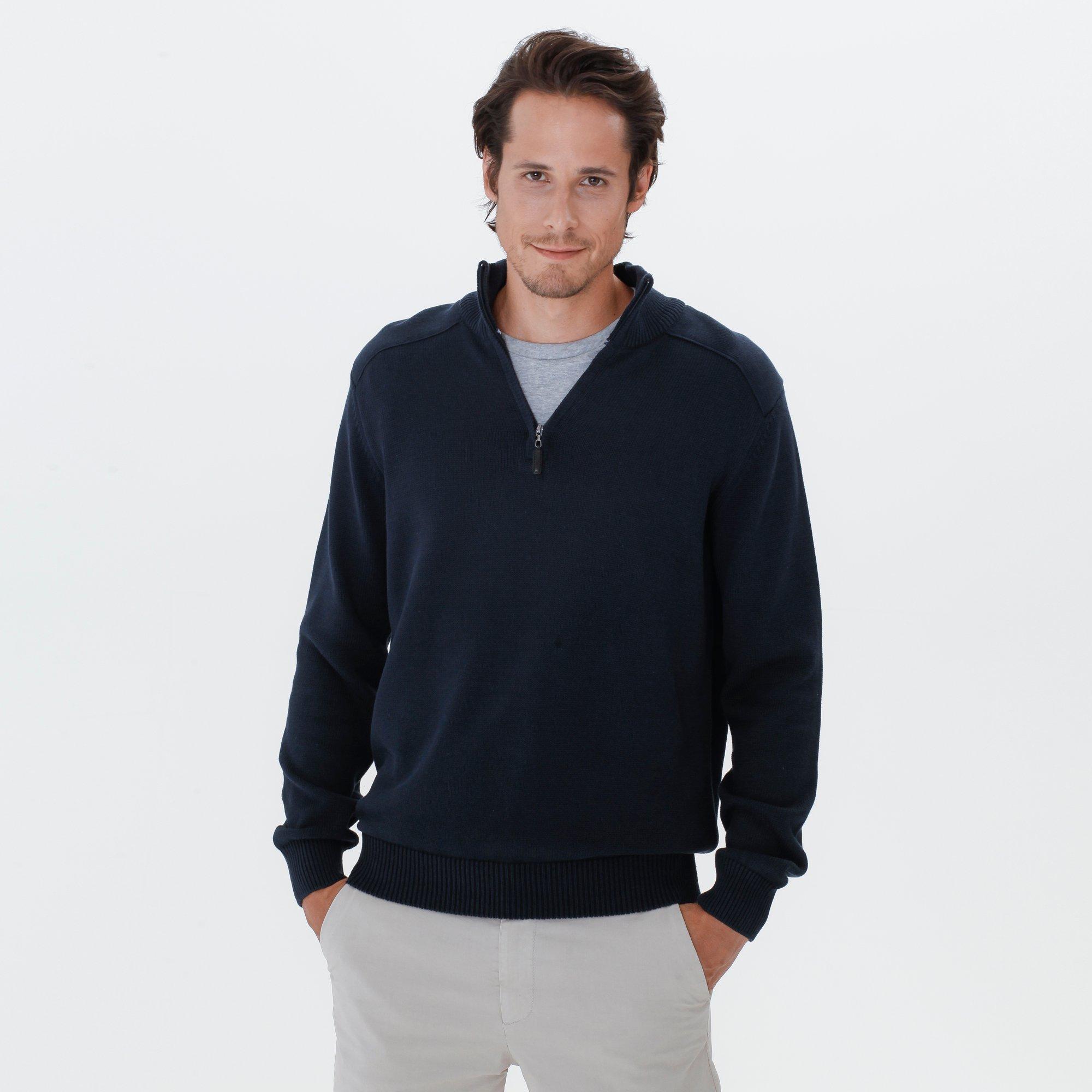 Manor Man Pull, col montant, half-zip STEH-Pulli,halfzip BIO BW ...