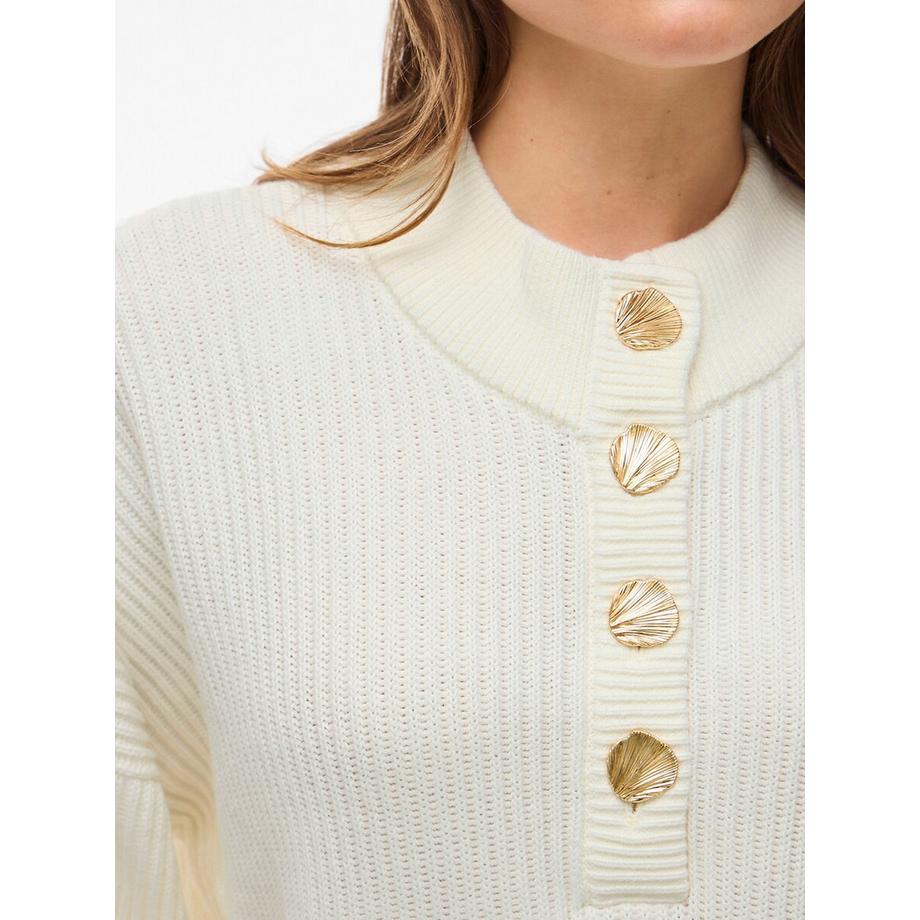 Langärmeliger Pullover mit goldenen Knöpfen M | MANOR