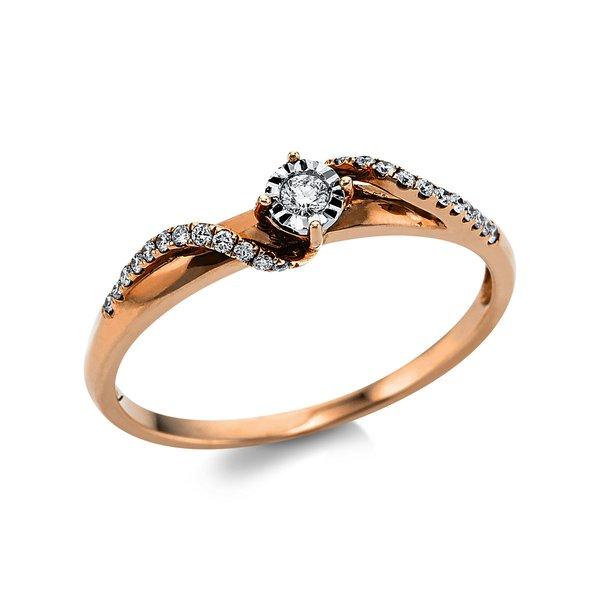 MUAU Schmuck Ring 750/18K Weissgold/Rotgold Diamant 0.14ct. | online ...
