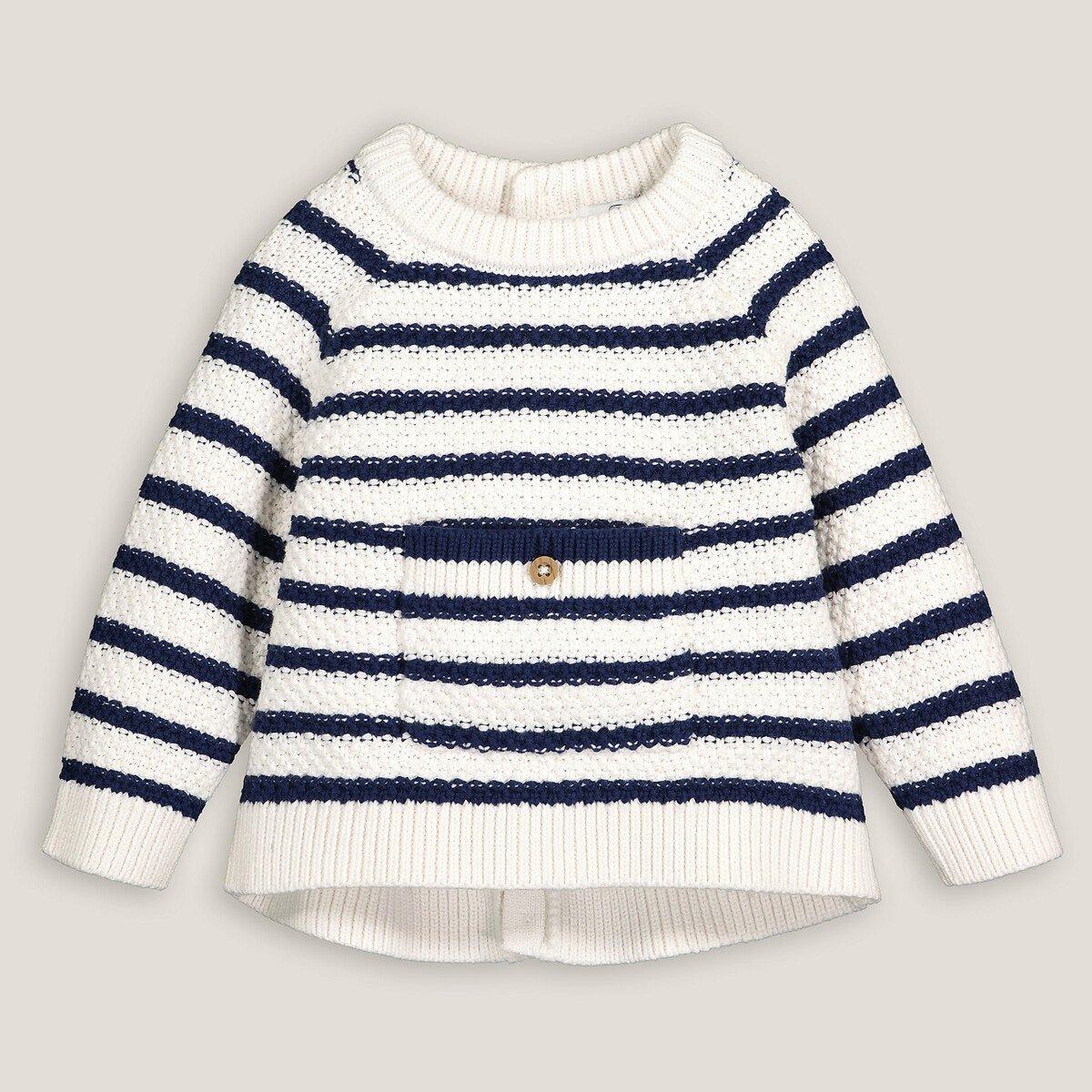 La Redoute Collections Pull col rond en grosse maille rayé | acheter en ligne - MANOR