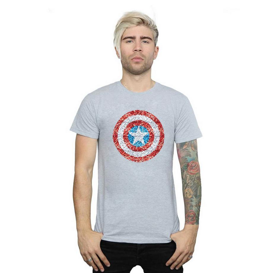 MARVEL Captain America Pixel Shield T-Shirt | acheter en ligne - MANOR