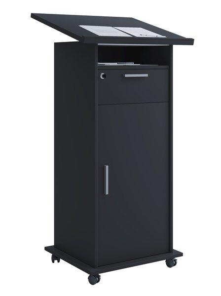 VCM Pupitre en bois pupitre mobile table haute roulante roulettes ...