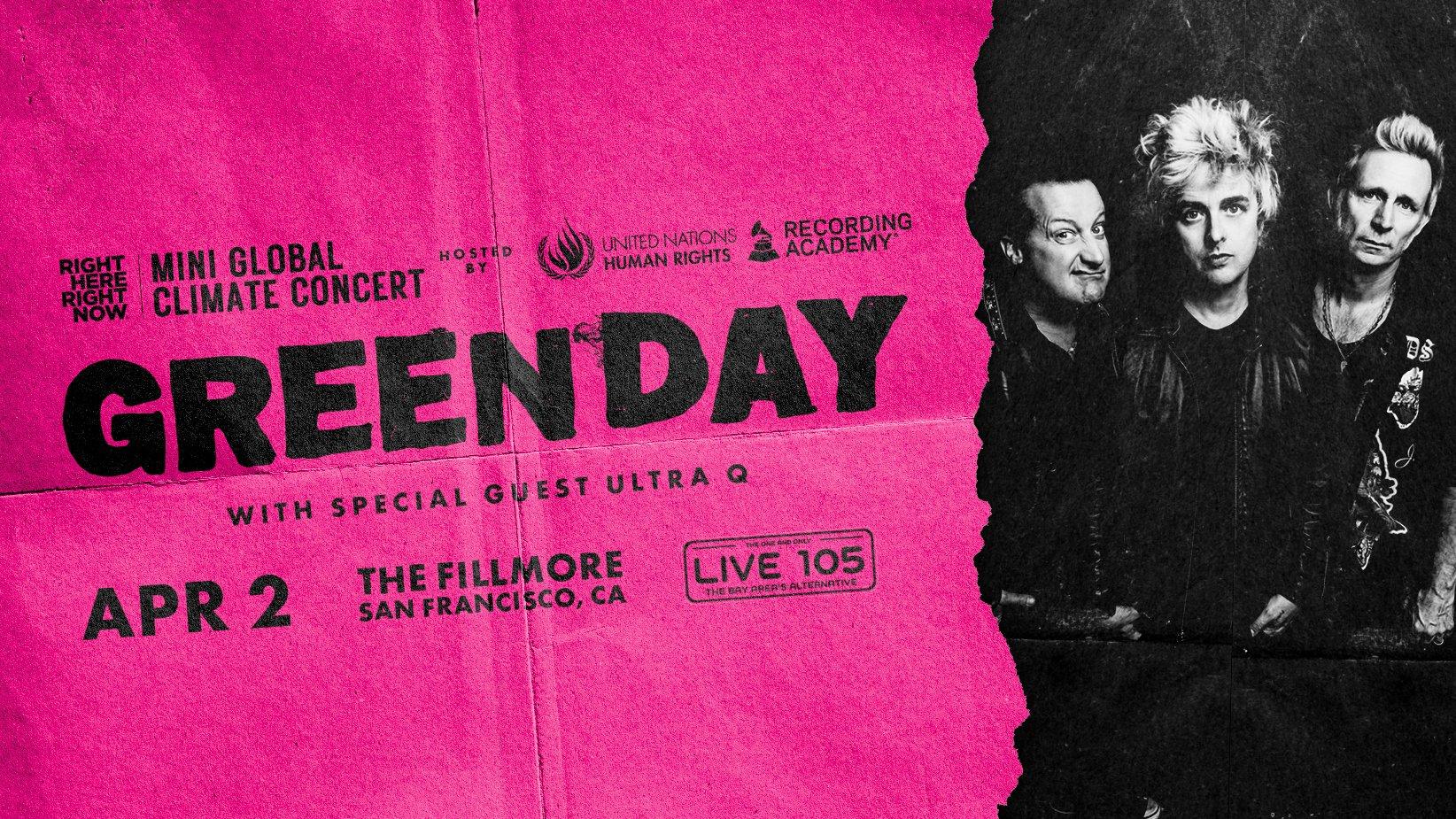 Green Day To Headline "Right Here, Right Now Mini Global Climate ...