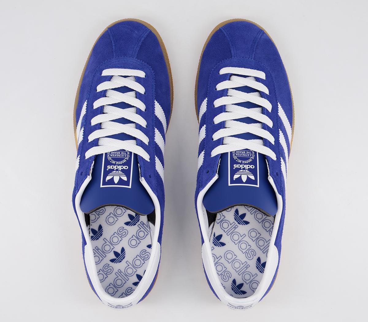 adidas Munchen Trainers Bold Blue White Gum - His trainers