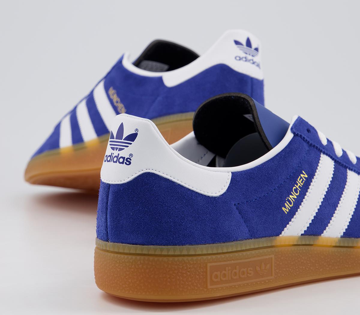 adidas Munchen Trainers Bold Blue White Gum - His trainers