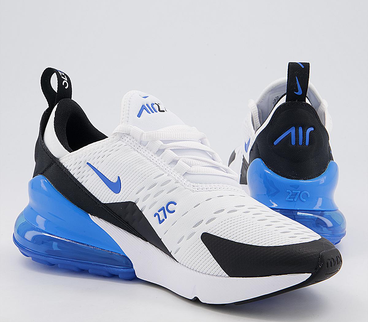 Nike Air Max 270 Gs Trainers White Blue Black Unisex Nike Air Max 270 Gs Trainers White Blue Black Unisex