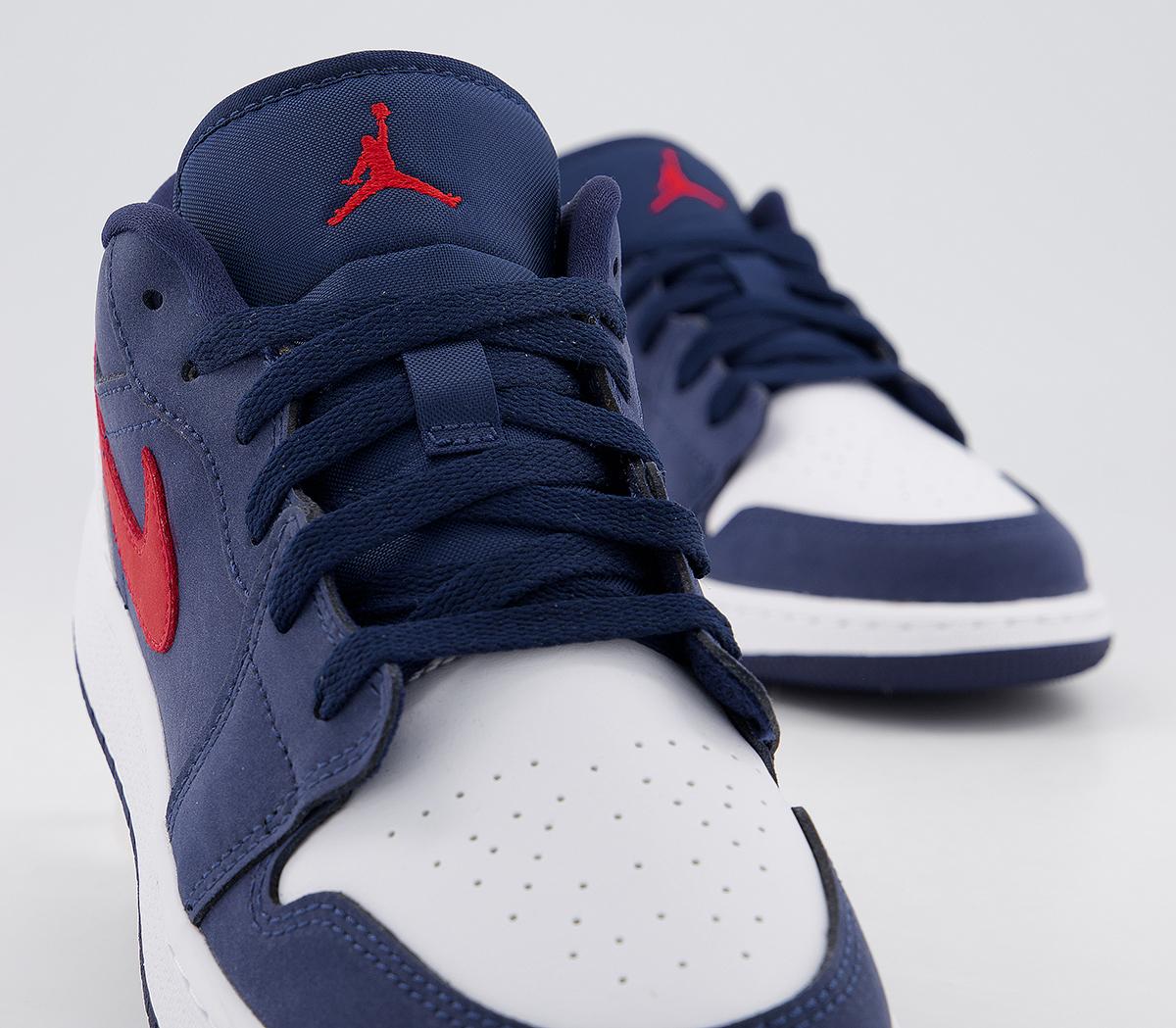 Jordan Air Jordan 1 Low Gs Trainers White Blue Red - Hers trainers