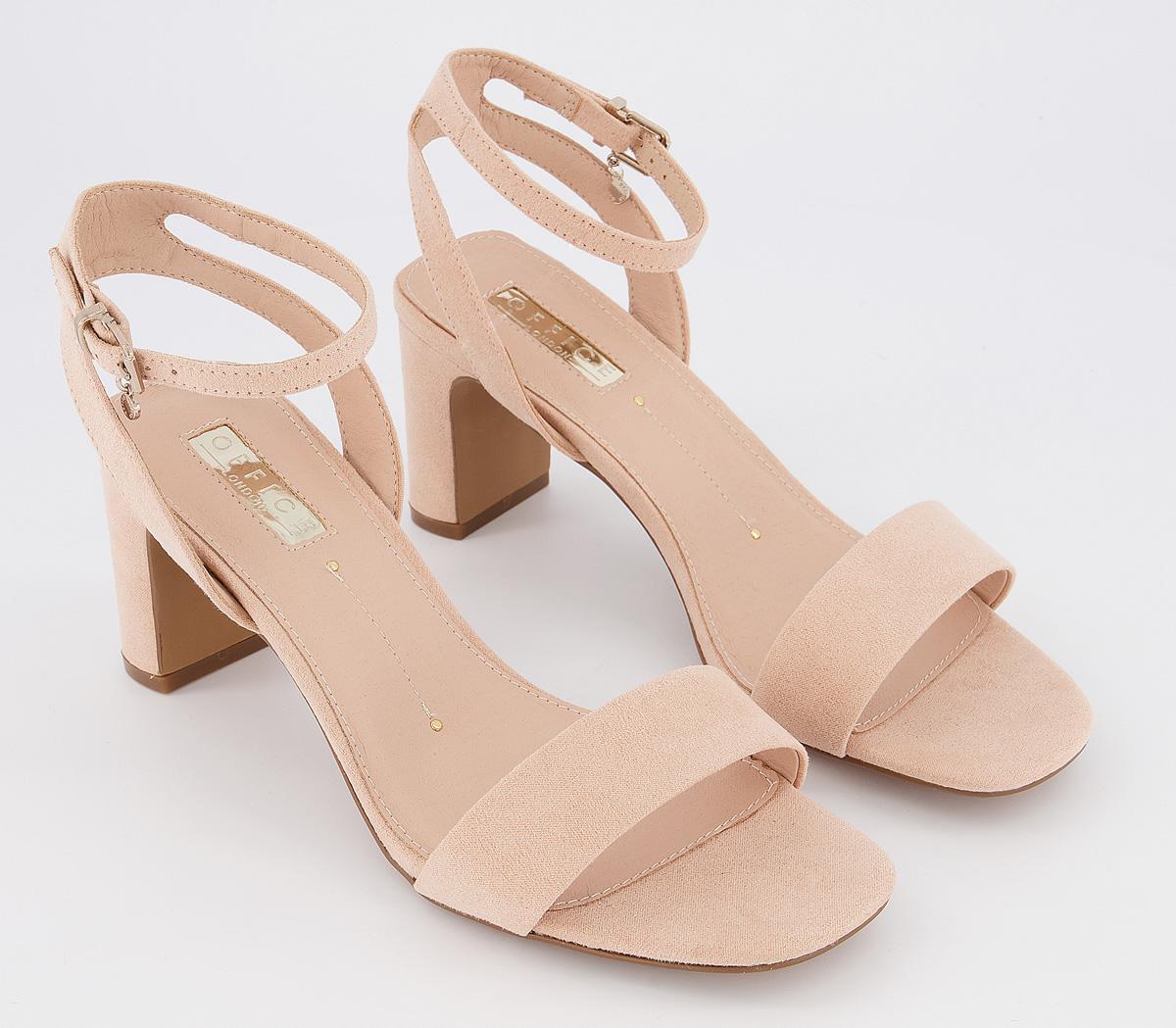 Office Make Over Block Heel Sandals Nude - Mid Heels