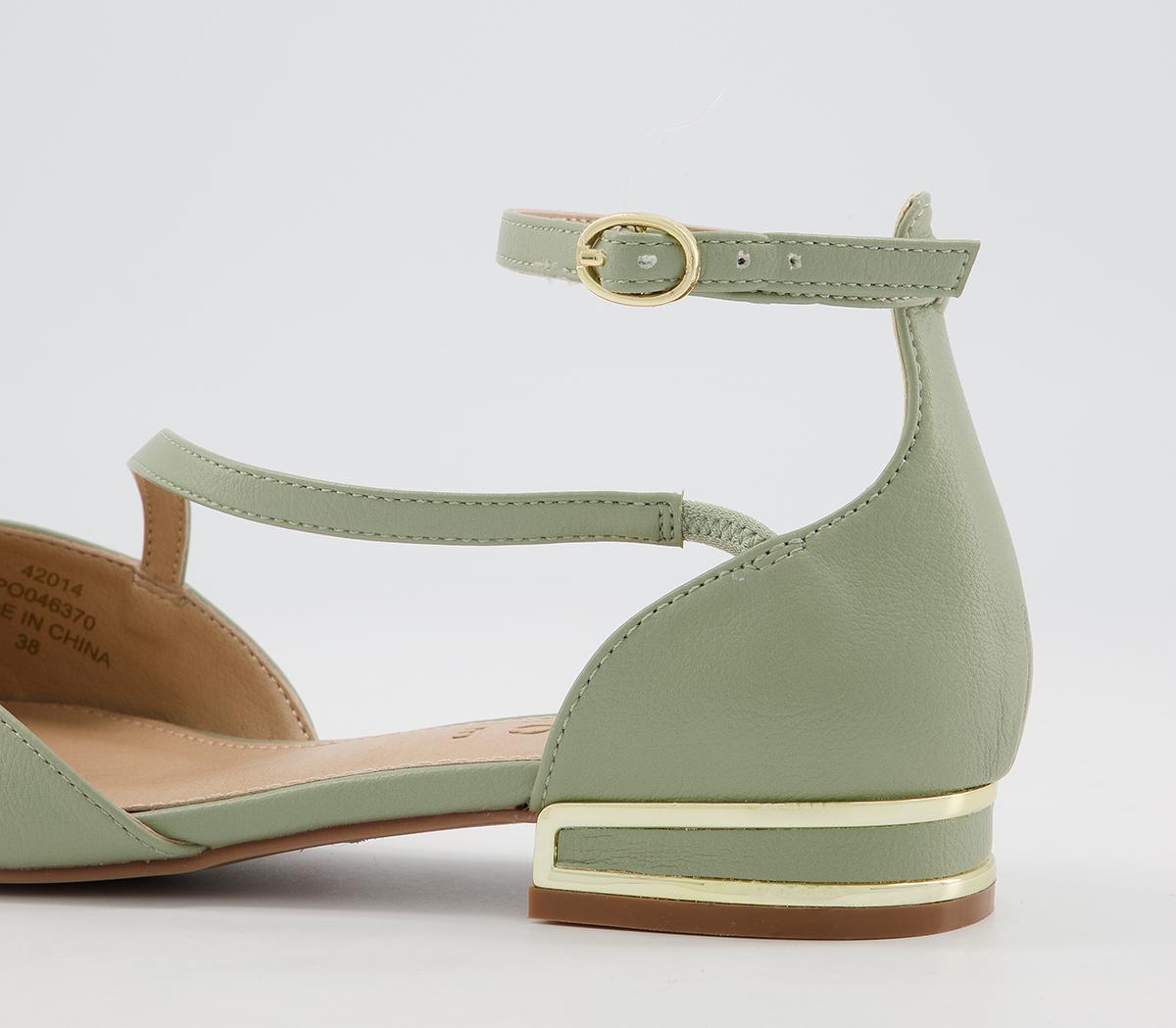 Office Further Asymmetric Pointed Shoes Sage - Flat Shoes for Women