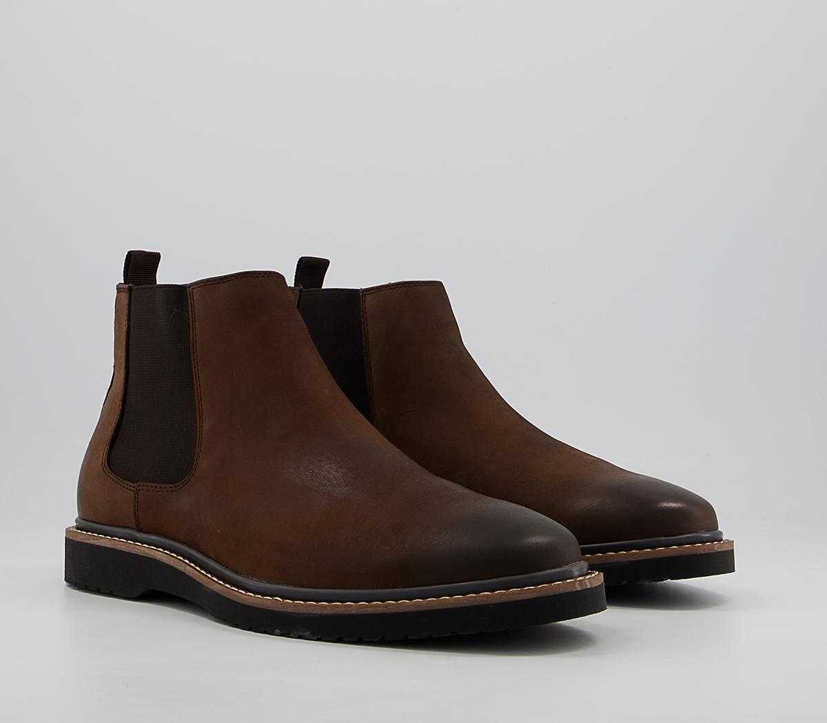 Office Bolton Wedge Chelsea Boots Brown Leather - Men’s Boots